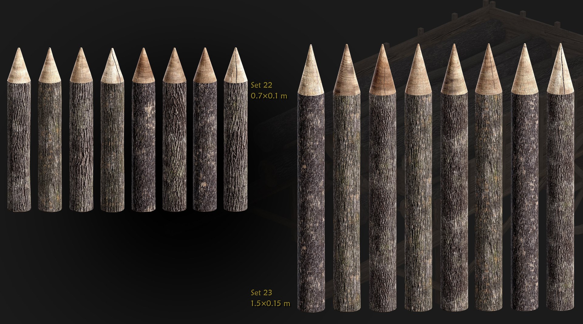 Wooden Plank And Beam Vol 04 Medieval 3D Asset Pack Low Poly Game Ready ...