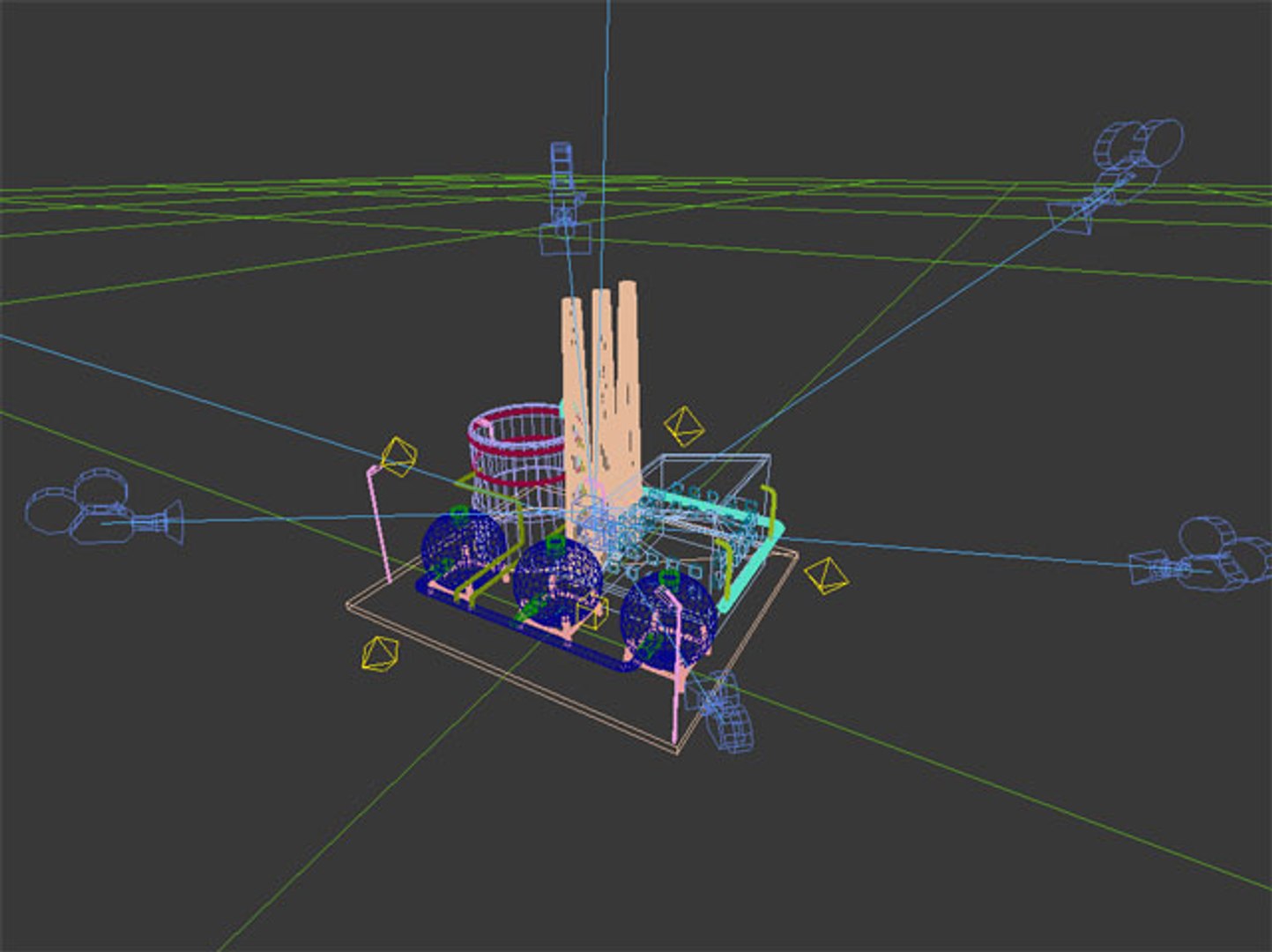 3d simple cartoon factory model