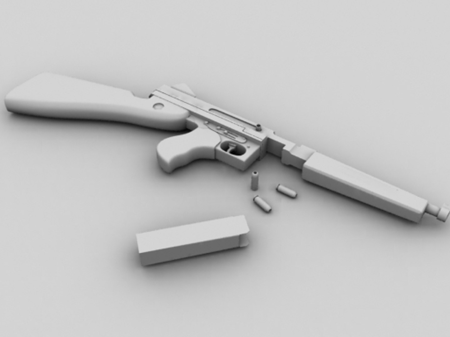 Thompson M1a1 Gun 3d Model