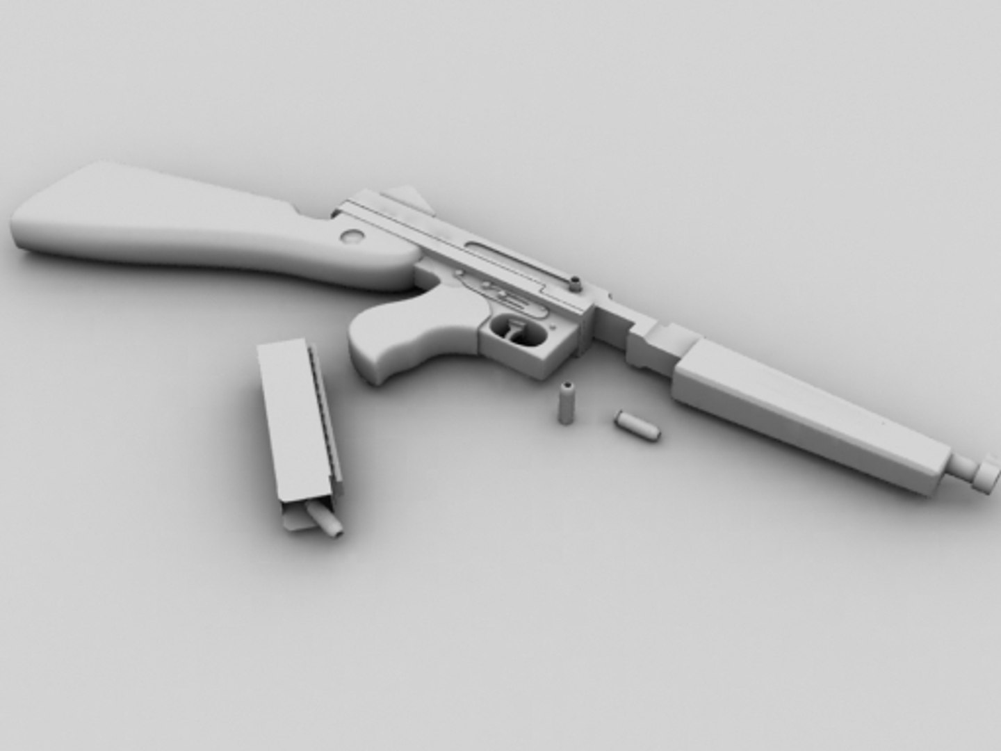 Thompson M1a1 Gun 3d Model