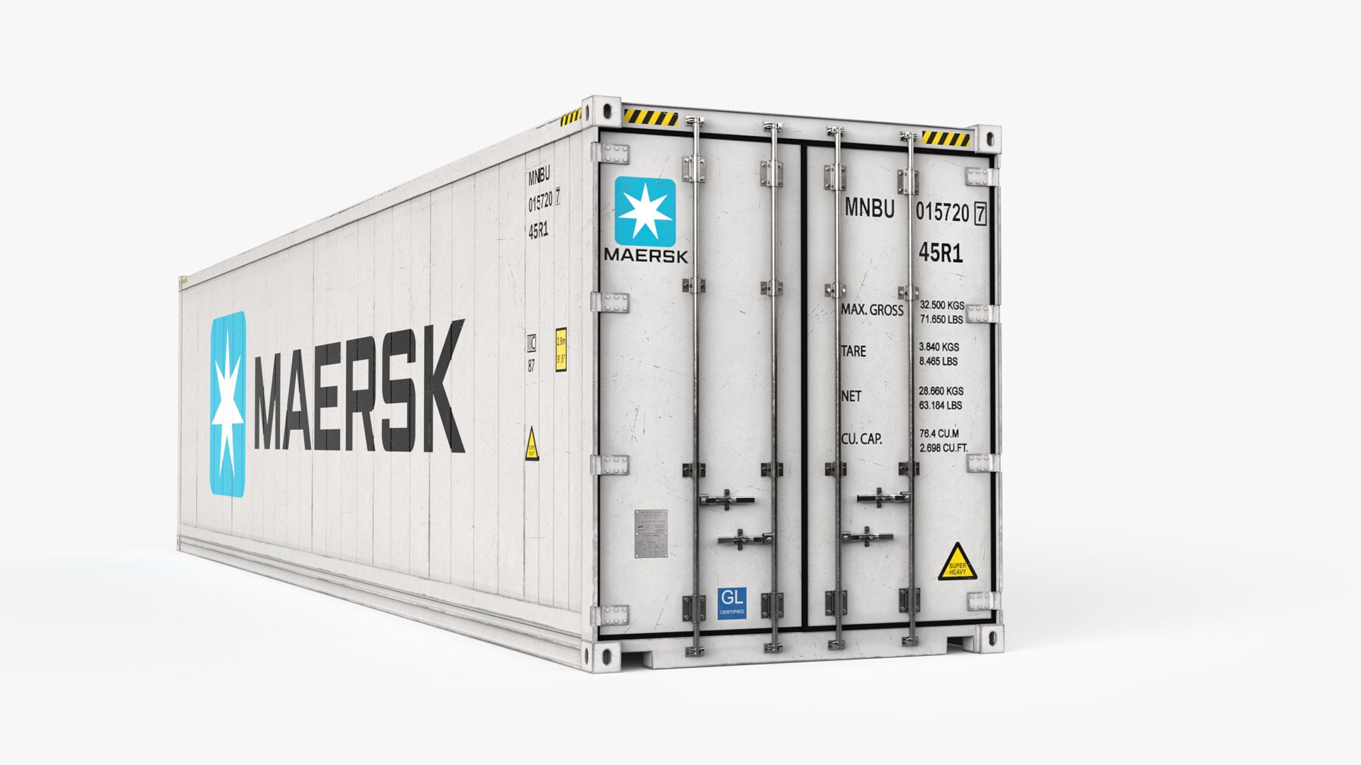 3D 40feet MAERSK Container Reefer CARRIER - TurboSquid 2147439