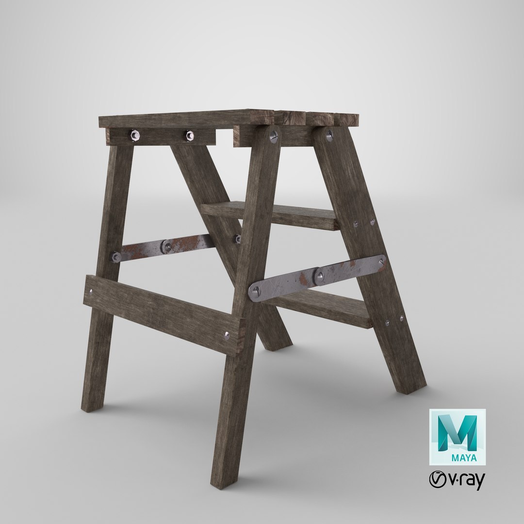 Step Ladder Wooden 3D Model - TurboSquid 1415817