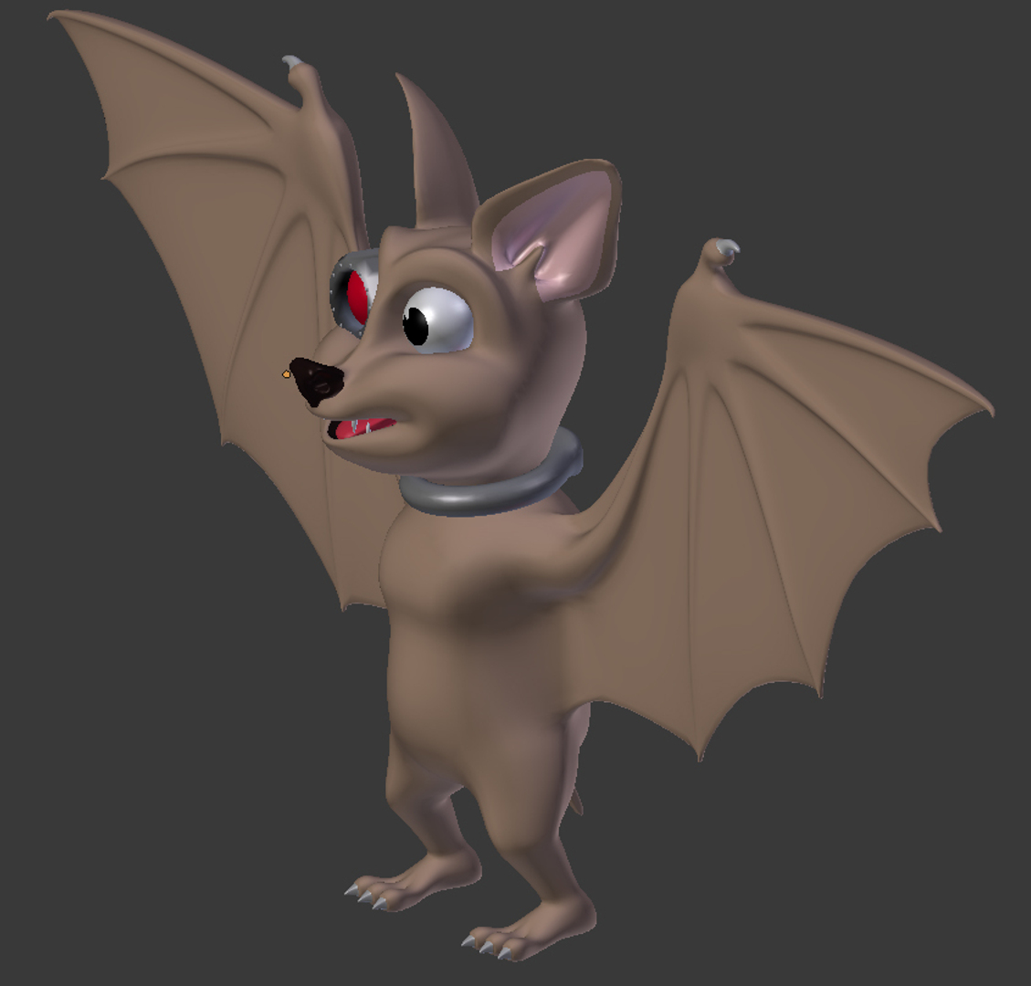 cartoon bat 3d obj