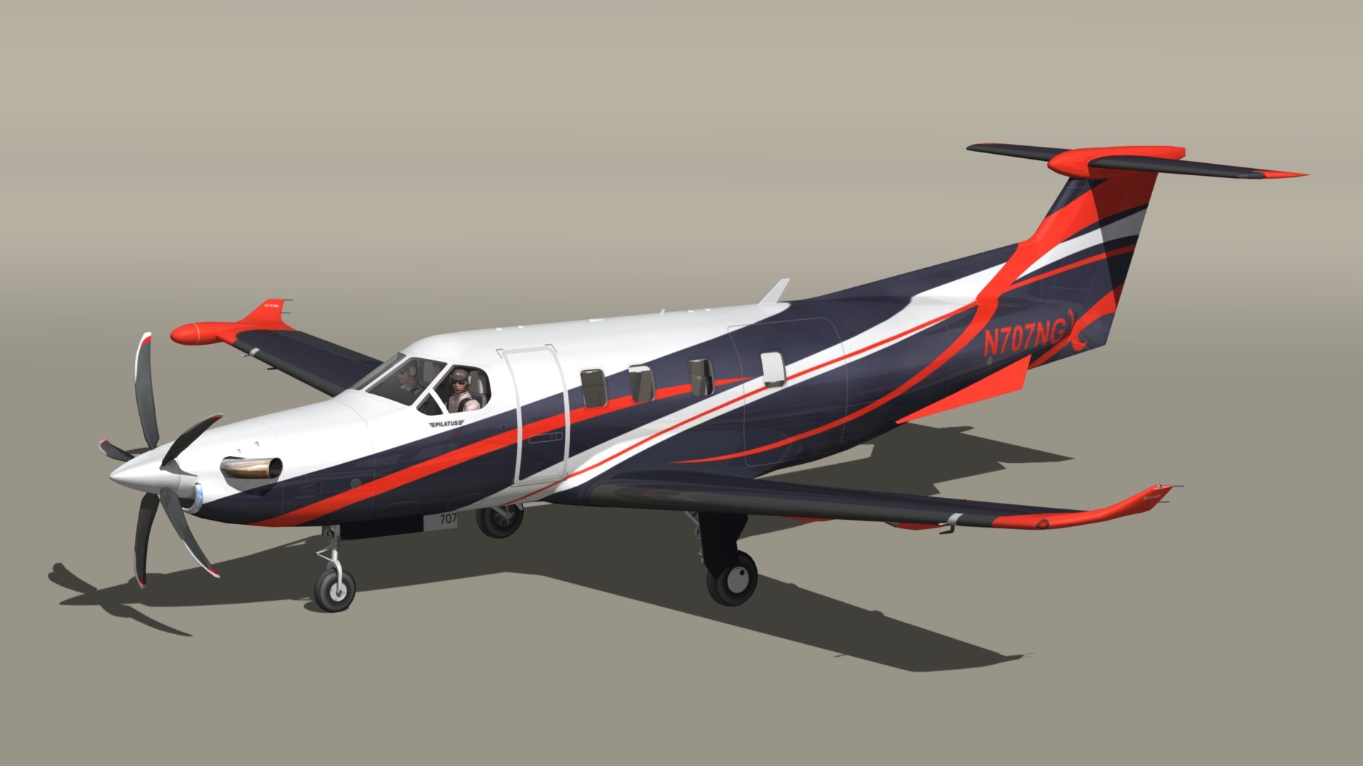 Pilatus PC12 NGX N707 3D Model - TurboSquid 1841872