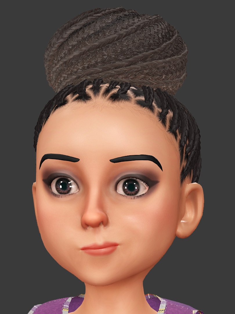 Cartoon Rigged Cute African Girl Character 3D Model - TurboSquid 2305570