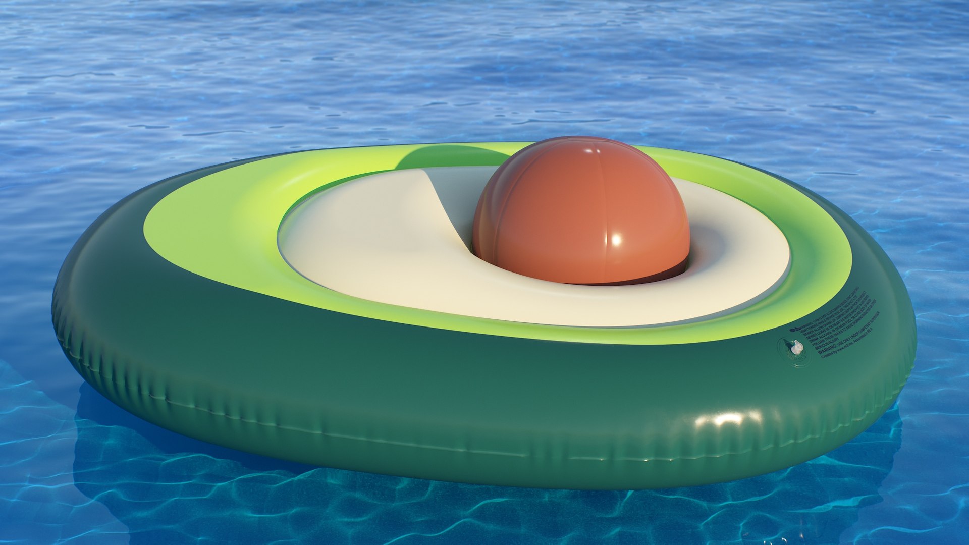 3D model Giant inflatable avocado pool - TurboSquid 1777880