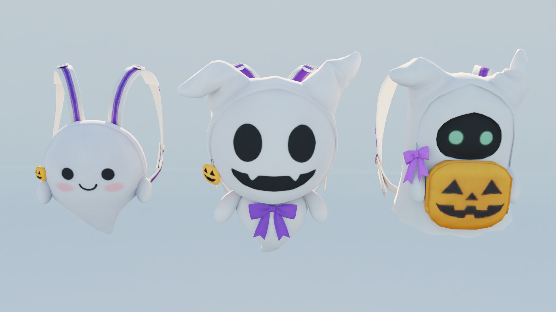Bag 3x Adorable Ghost Backpack 3D model - TurboSquid 2148428