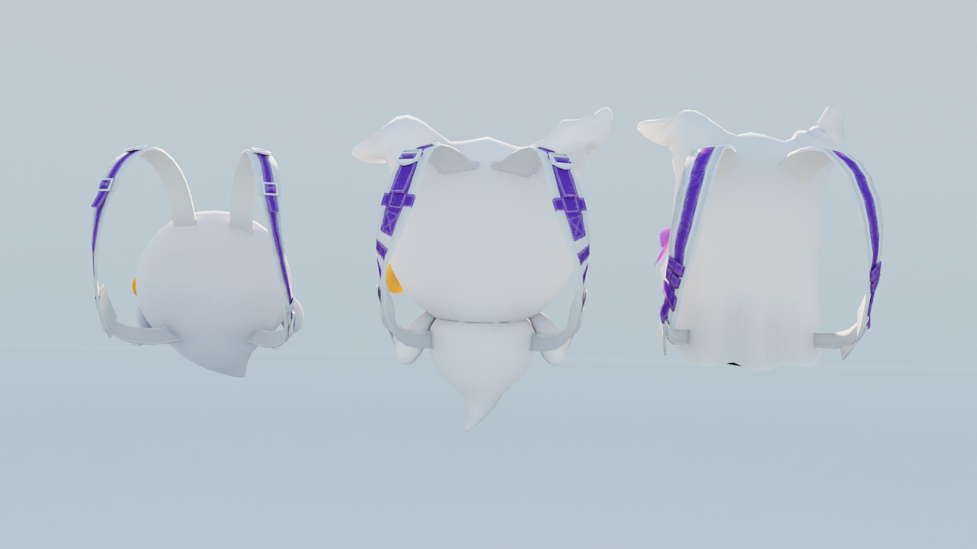 Bag 3x Adorable Ghost Backpack 3D Model - TurboSquid 2148428