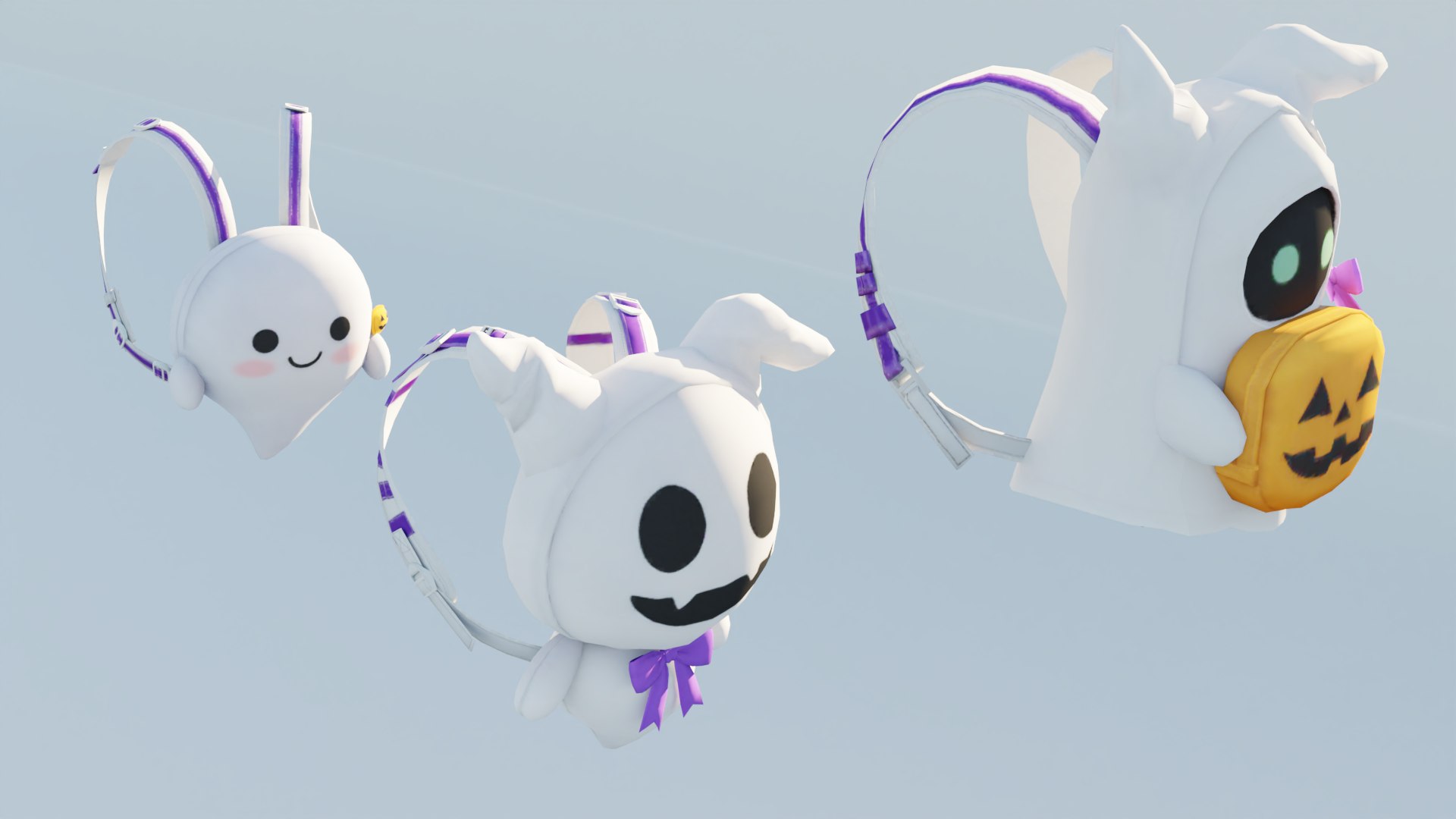 Bag 3x Adorable Ghost Backpack 3D Model - TurboSquid 2148428