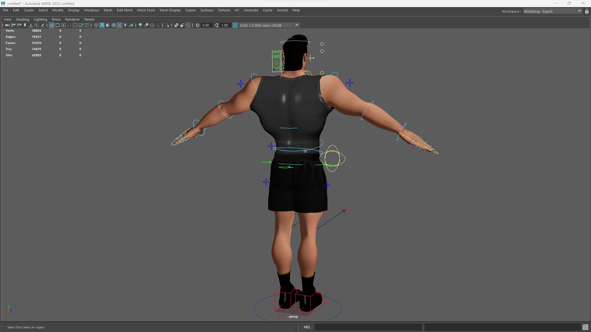 3D Model Muscular Sportsman Athlete Rigged Stylized Fit Male Model ...