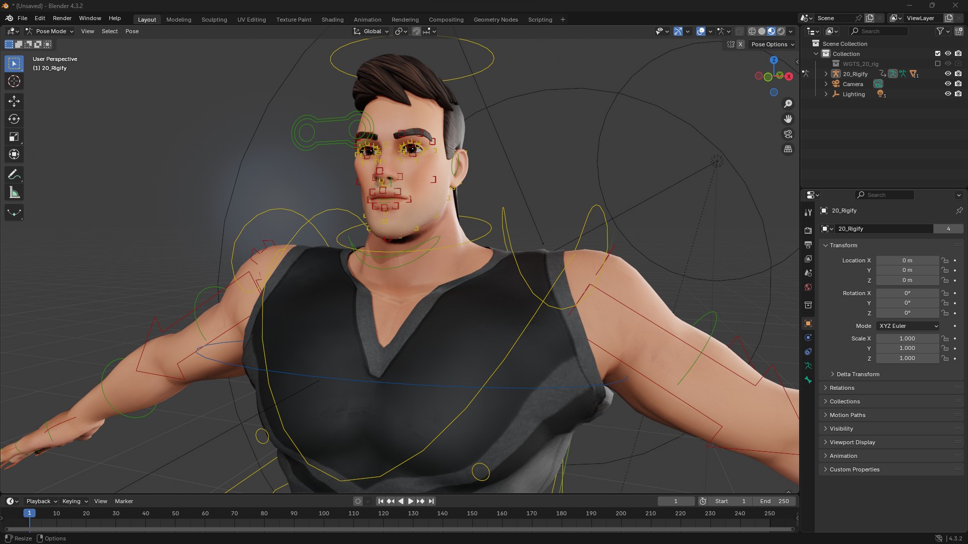 3D Model Muscular Sportsman Athlete Rigged Stylized Fit Male Model ...