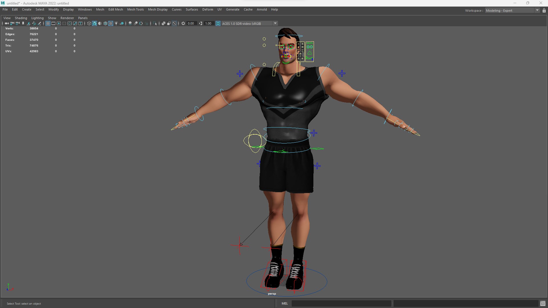 3D Model Muscular Sportsman Athlete Rigged Stylized Fit Male Model ...