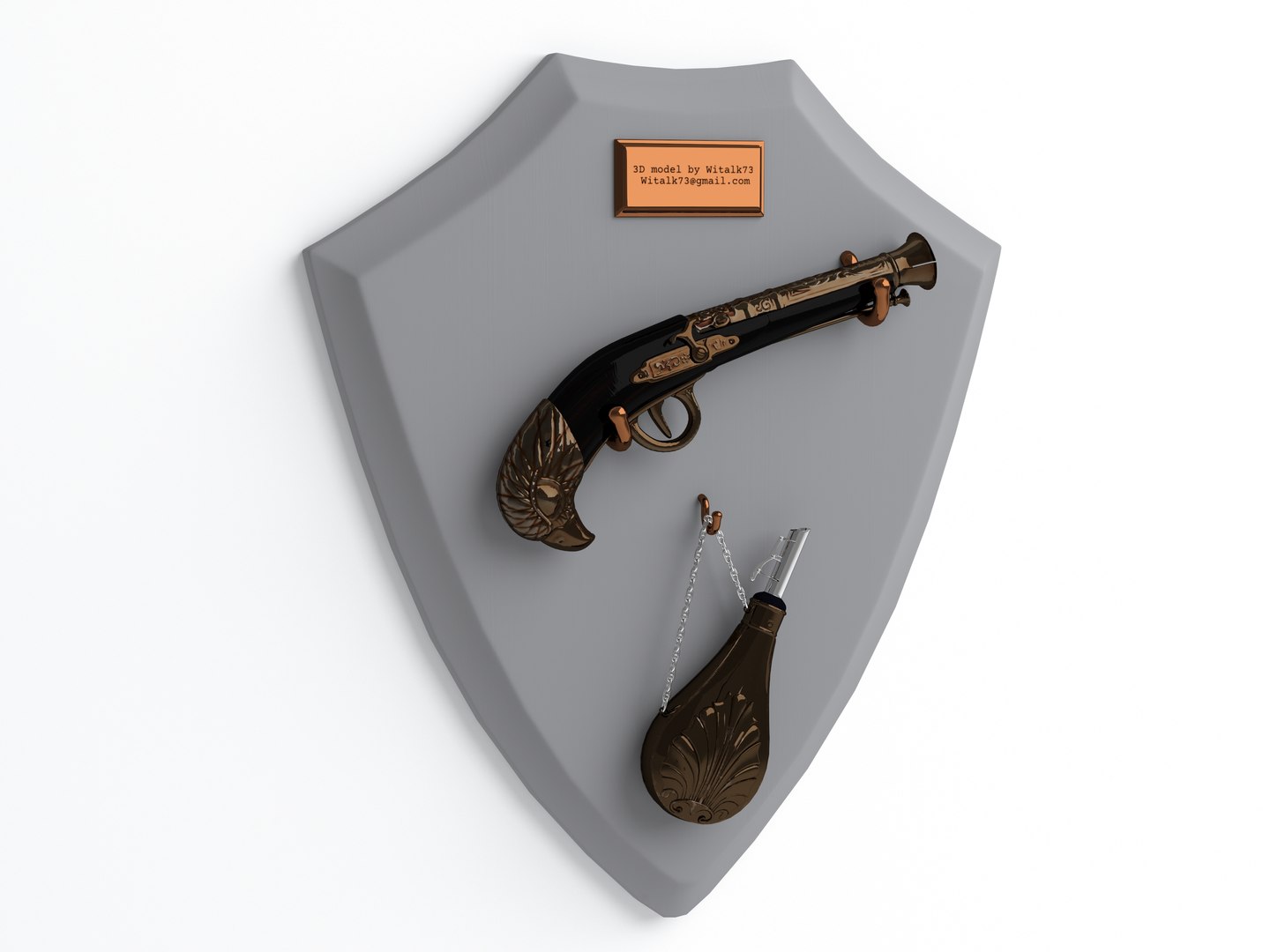 vintage musket composition 3d max