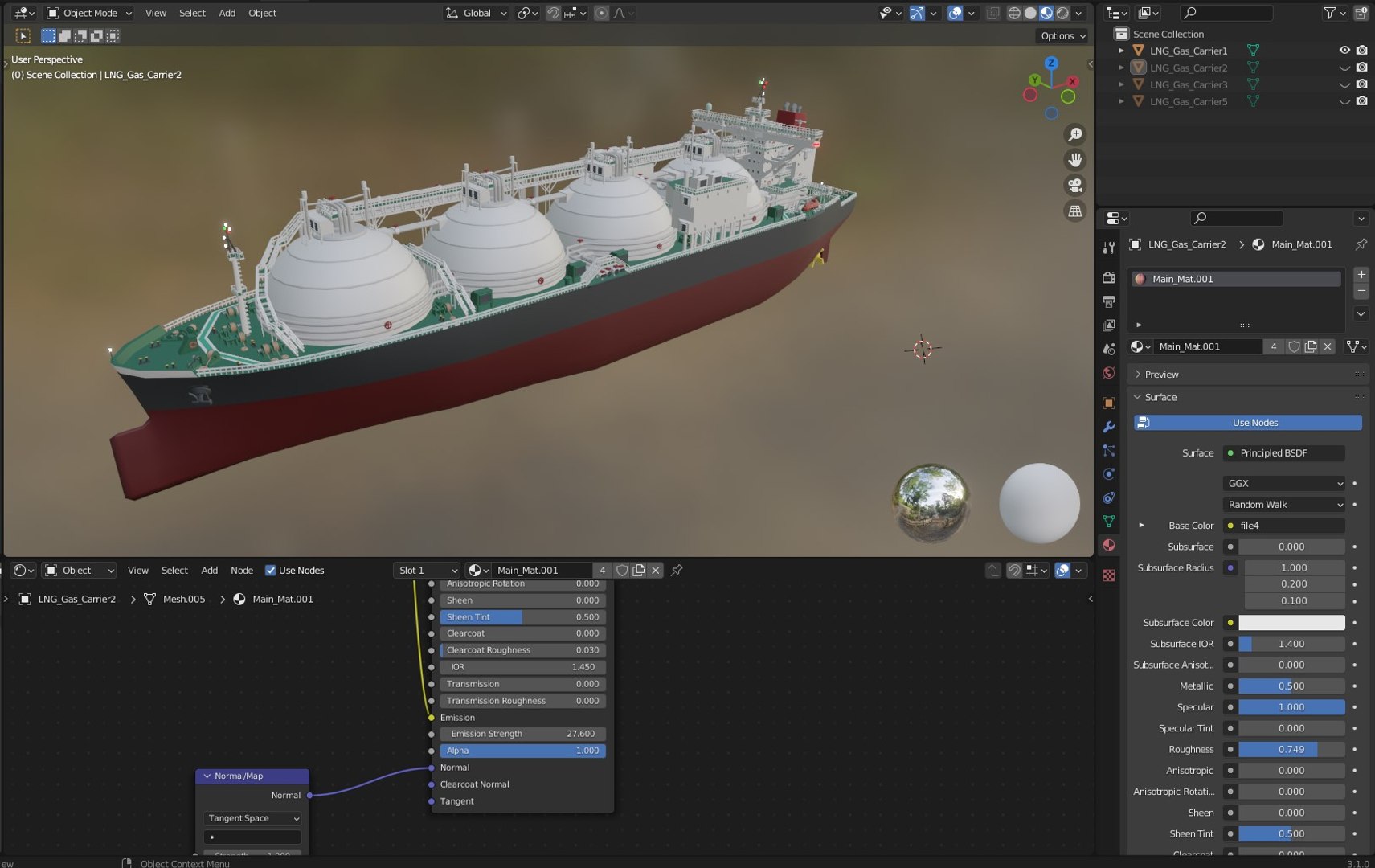 3D Low Poly LNG Gas Carrier - TurboSquid 1903687