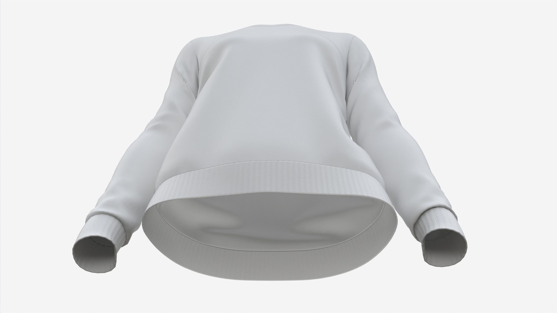 3D Sweatshirt For Women Mockup 02 White Model - TurboSquid 2043884