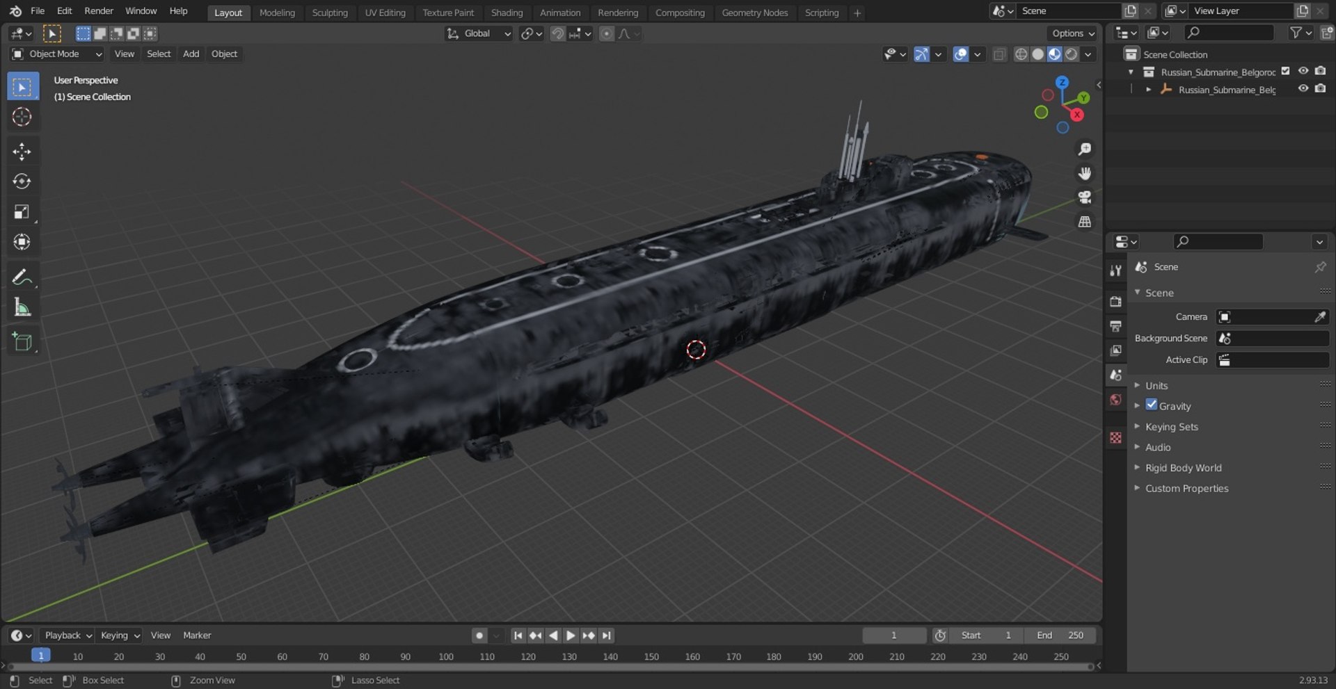 3D Model Russian Submarine Belgorod K-329 OSCAR II - TurboSquid 2011425
