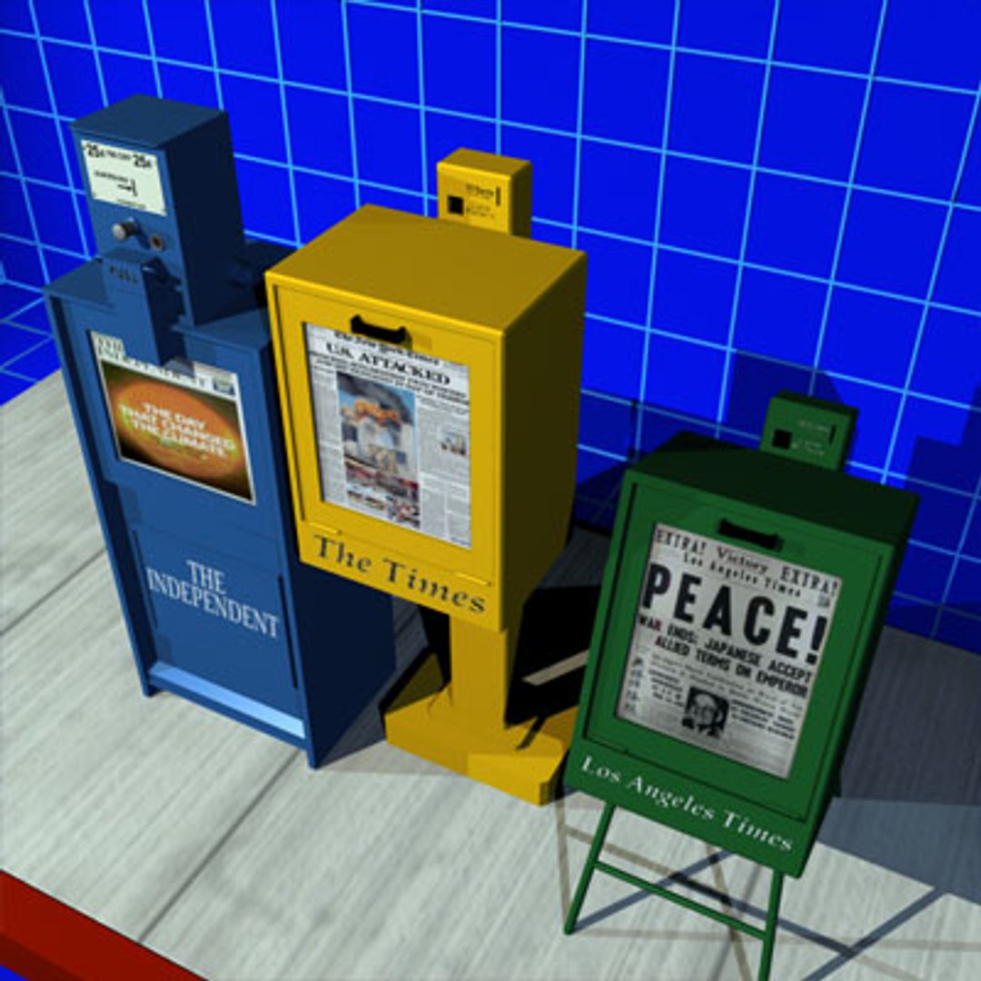 3d newspaper boxes 01 papers