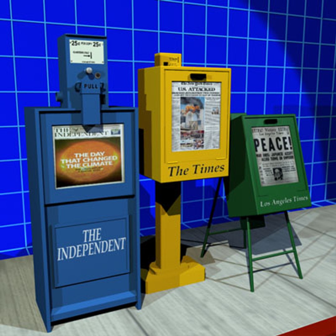 3d newspaper boxes 01 papers
