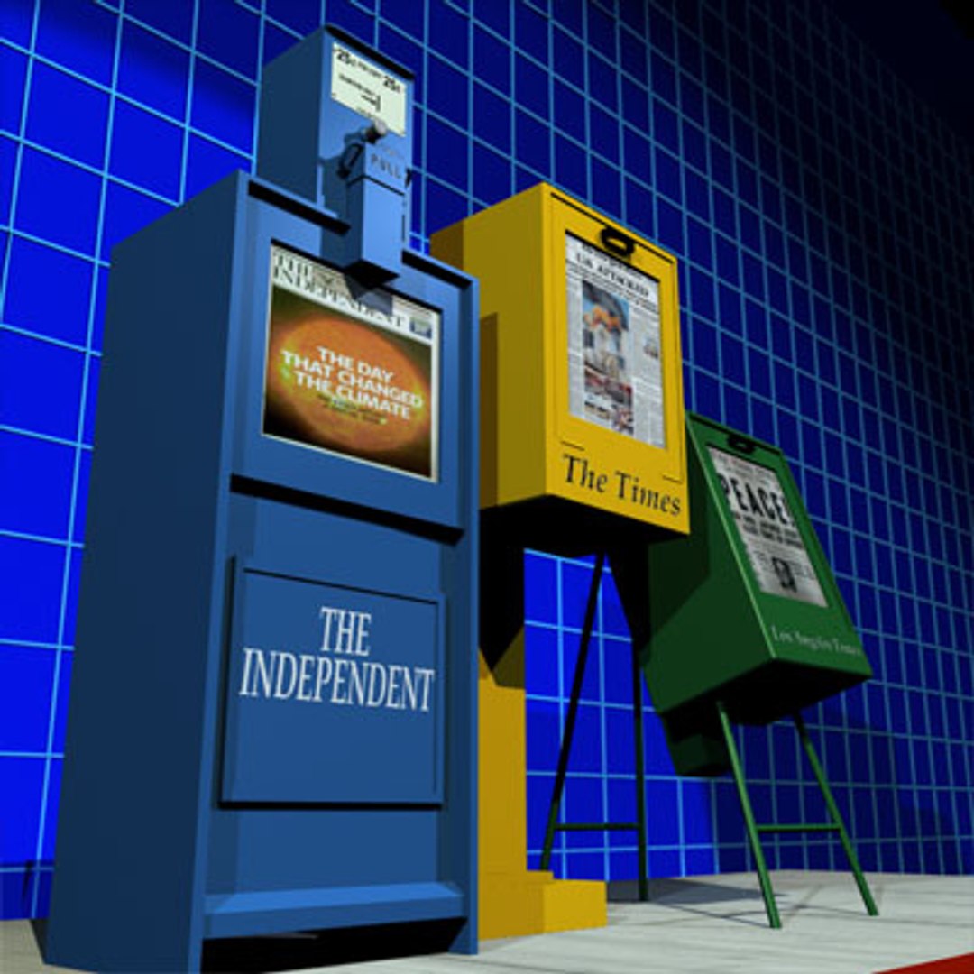 3d newspaper boxes 01 papers