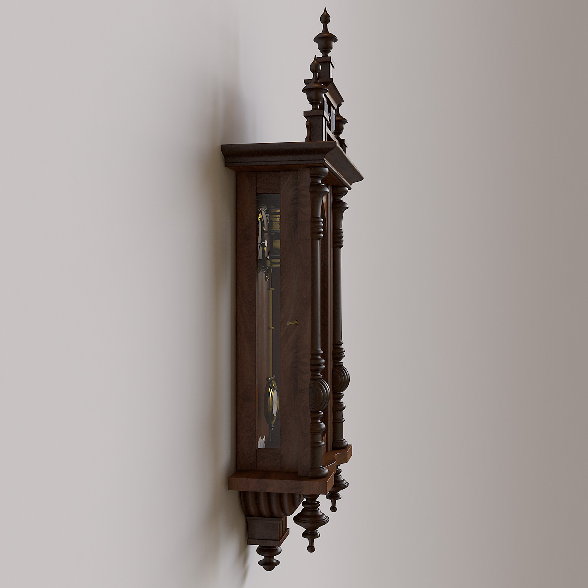 obj antique pendulum wall clock
