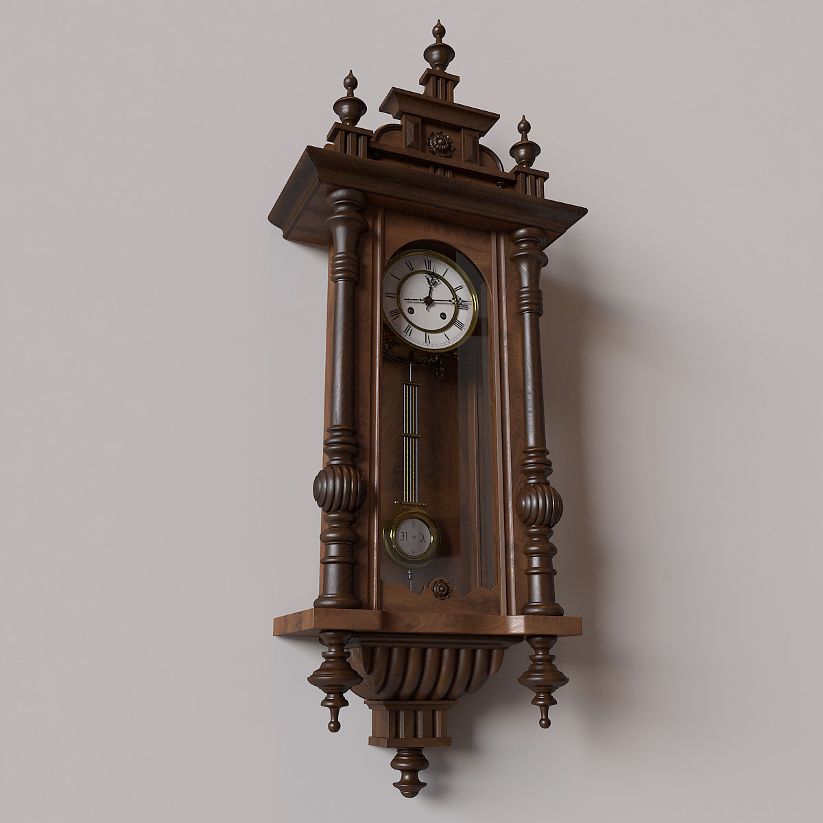 obj antique pendulum wall clock