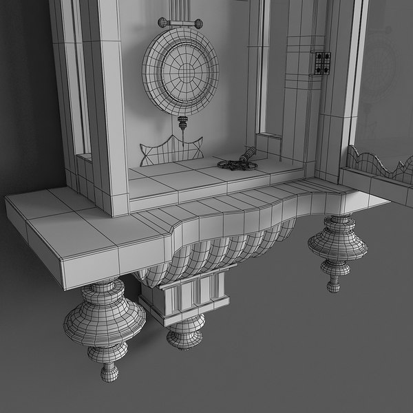 obj antique pendulum wall clock