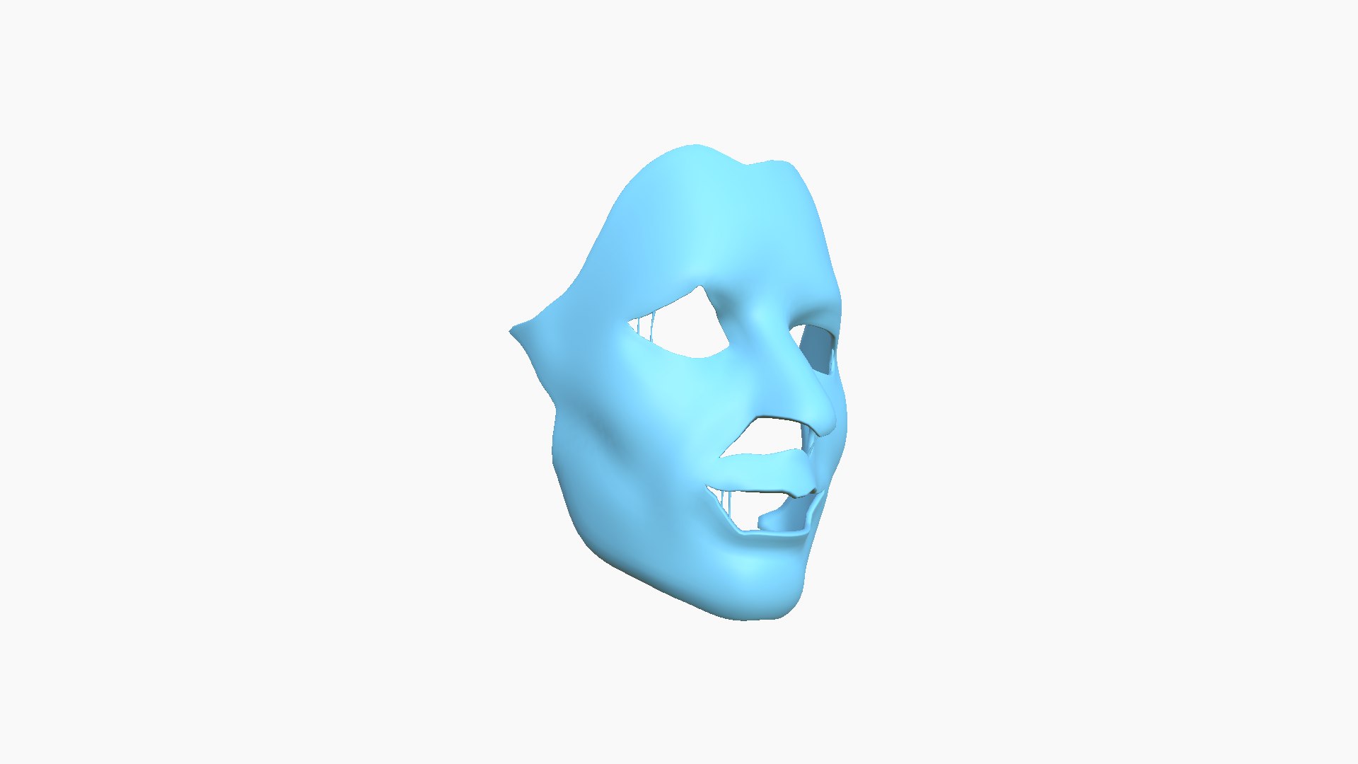 Human Skin Terror Mask A08 Blood Smile - Character Costume 3D Model ...