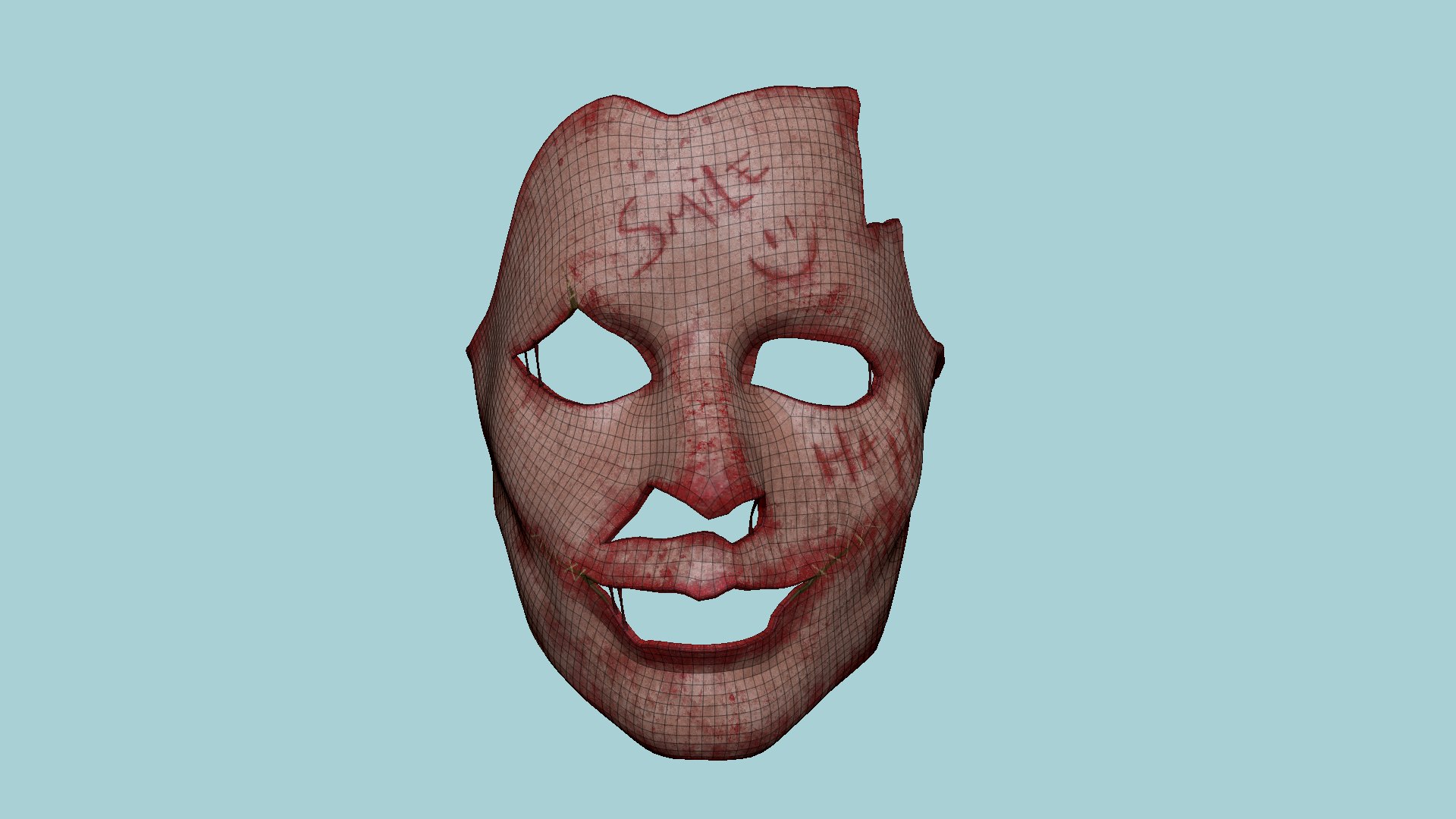 Human Skin Terror Mask A08 Blood Smile - Character Costume 3D Model ...