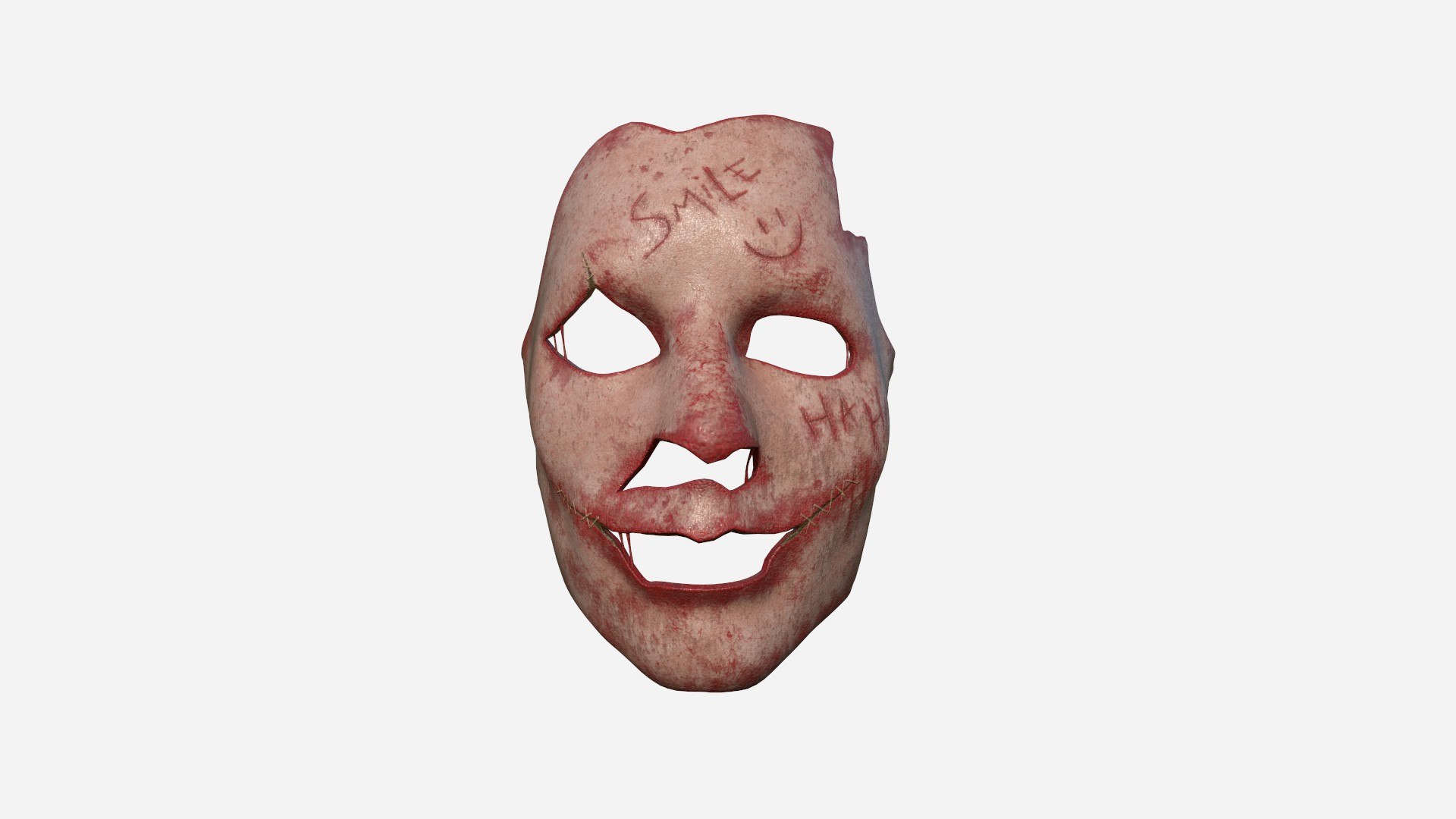 Human Skin Terror Mask A08 Blood Smile - Character Costume 3D Model ...