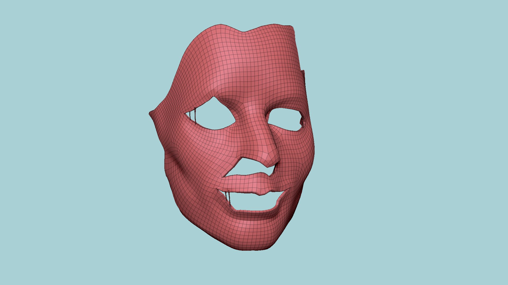 Human Skin Terror Mask A08 Blood Smile - Character Costume 3D Model ...