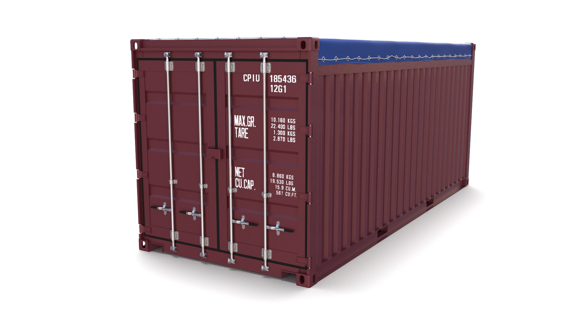 3D 20ft Shipping Container Open - TurboSquid 1324875