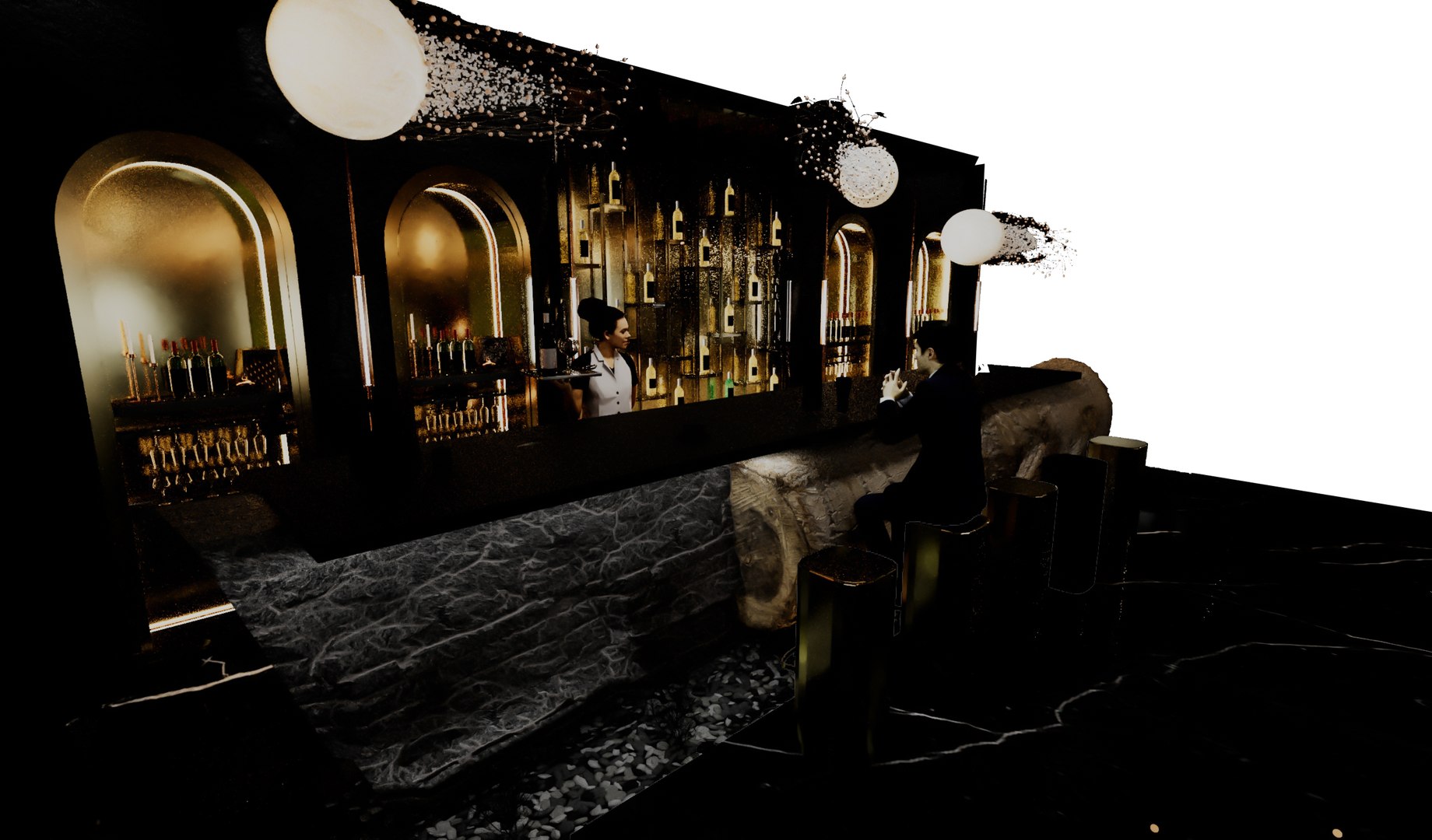 3D Luxury Wooden Tree Bar Model - TurboSquid 2385200