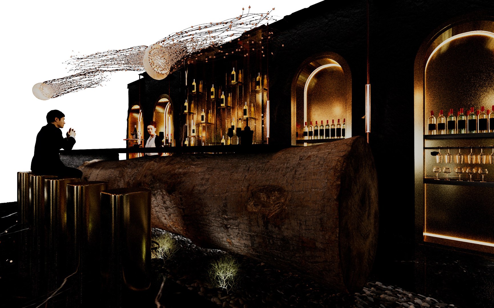 3D Luxury Wooden Tree Bar Model - TurboSquid 2385200