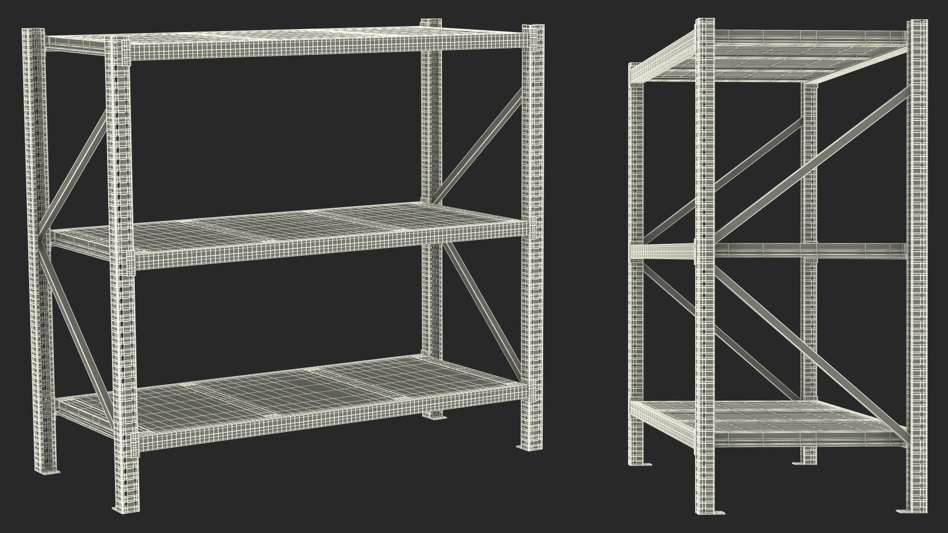 3D Mild Steel Industrial Storage Rack model - TurboSquid 2144089