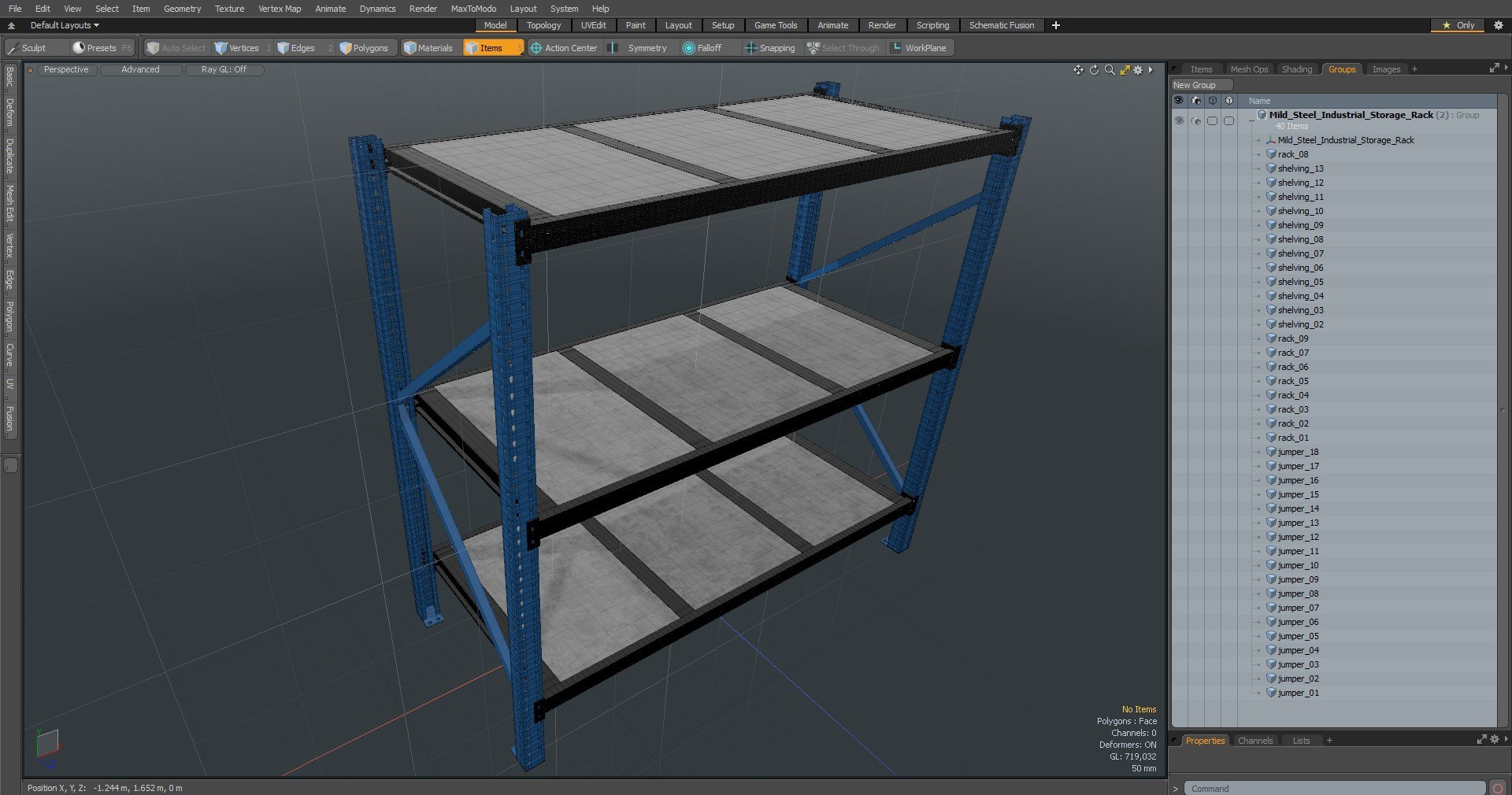 3D Mild Steel Industrial Storage Rack model - TurboSquid 2144089