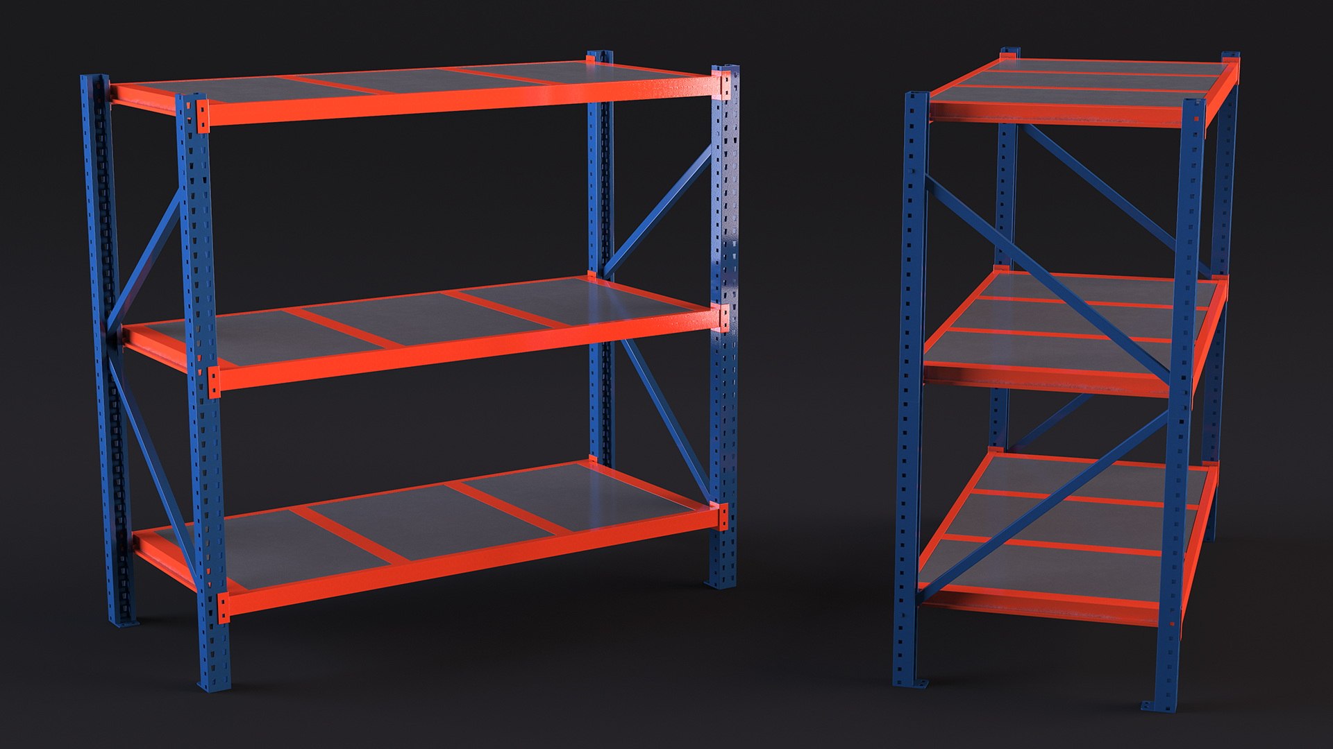 3D Mild Steel Industrial Storage Rack model - TurboSquid 2144089
