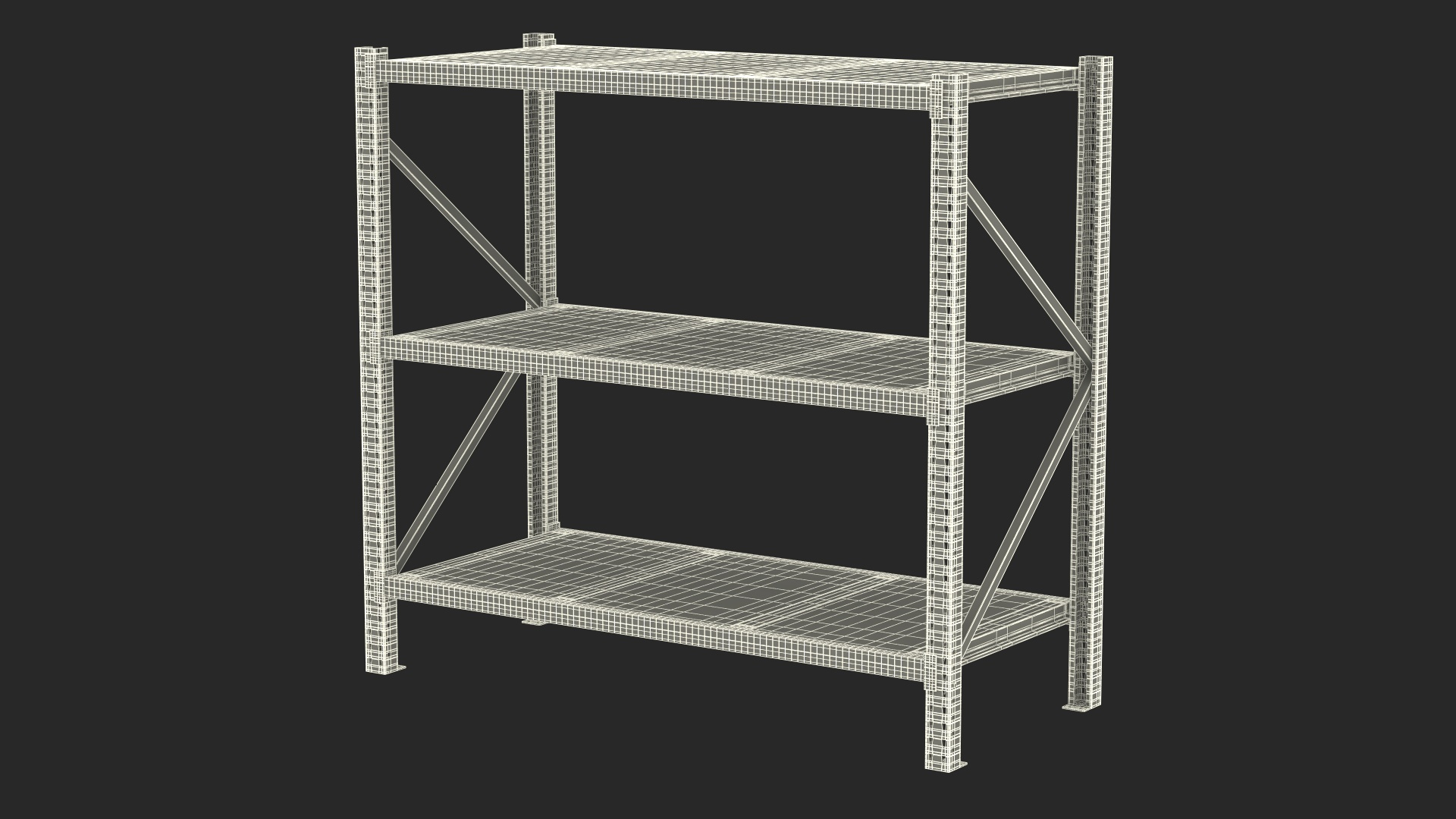 3D Mild Steel Industrial Storage Rack Model - TurboSquid 2144089