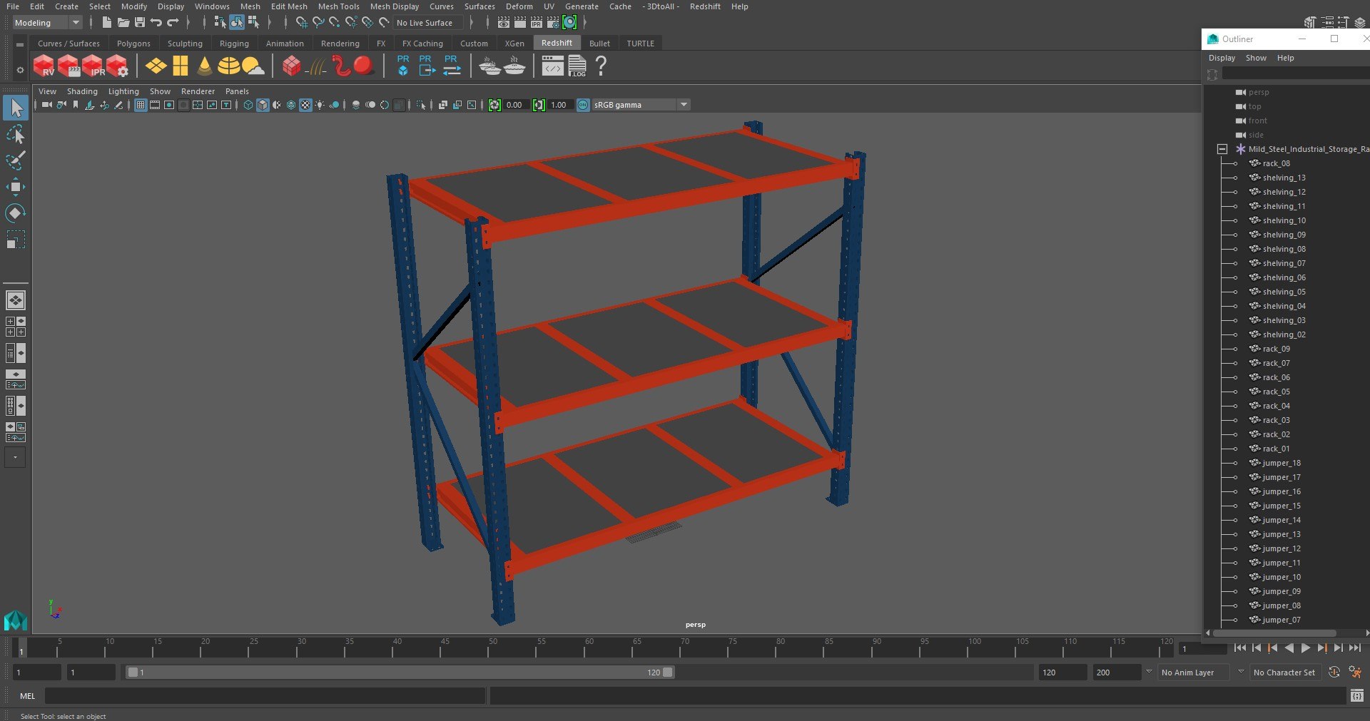 3D Mild Steel Industrial Storage Rack model - TurboSquid 2144089