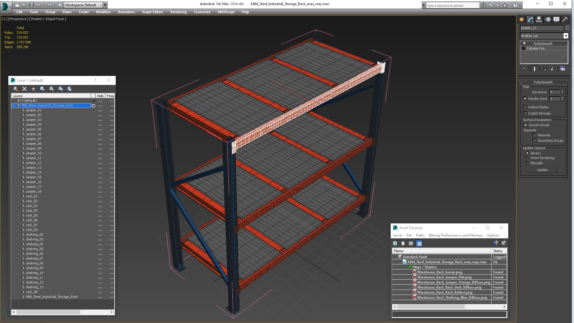 3D Mild Steel Industrial Storage Rack model - TurboSquid 2144089