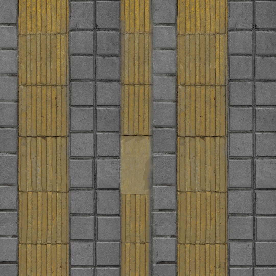 3D Texture PBR Concrete 02 - Guiding Block - 4K Scanned ...