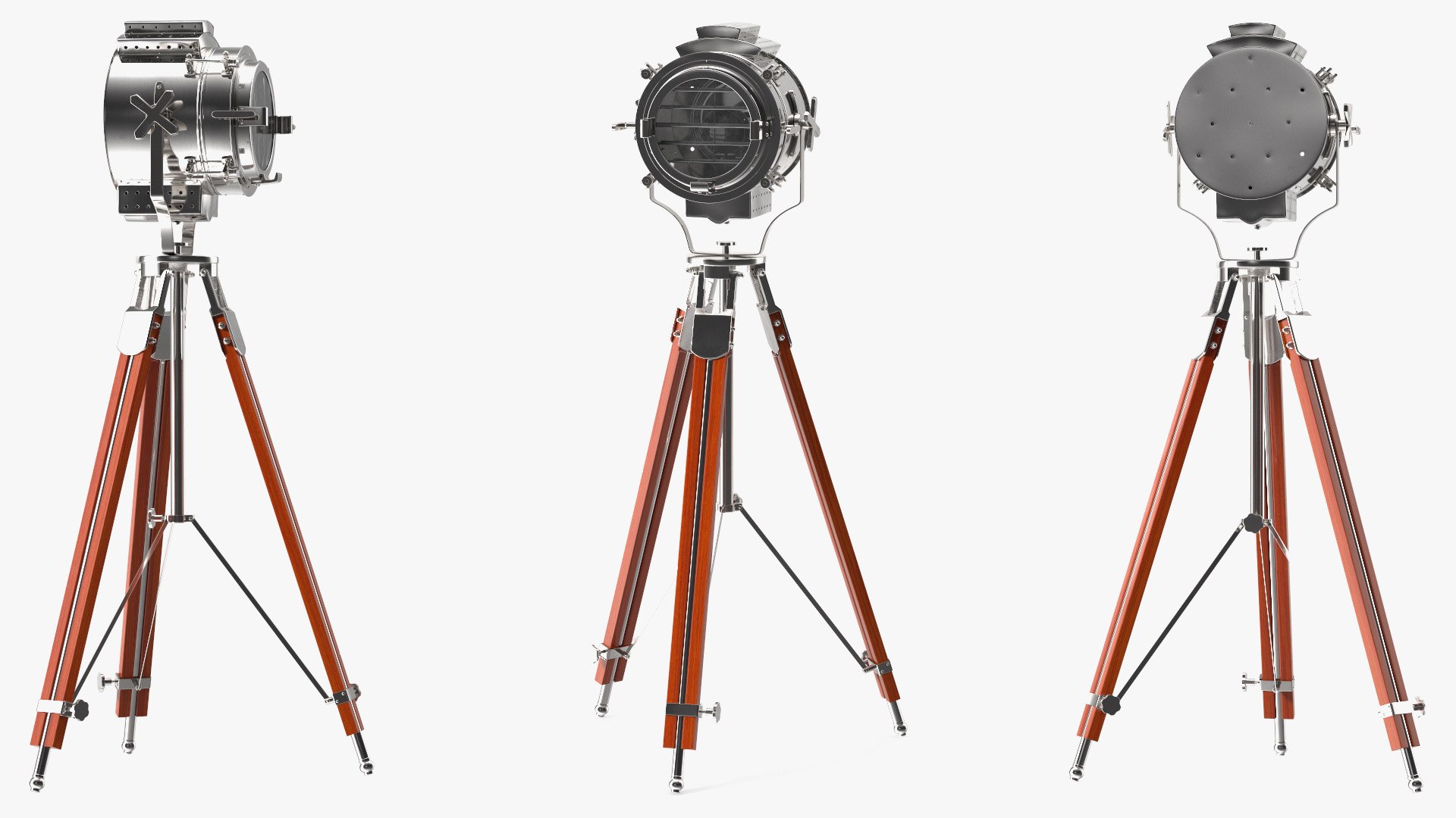 Retro Searchlight Lamp Wooden Tripod Rigged For Maya Model - TurboSquid ...
