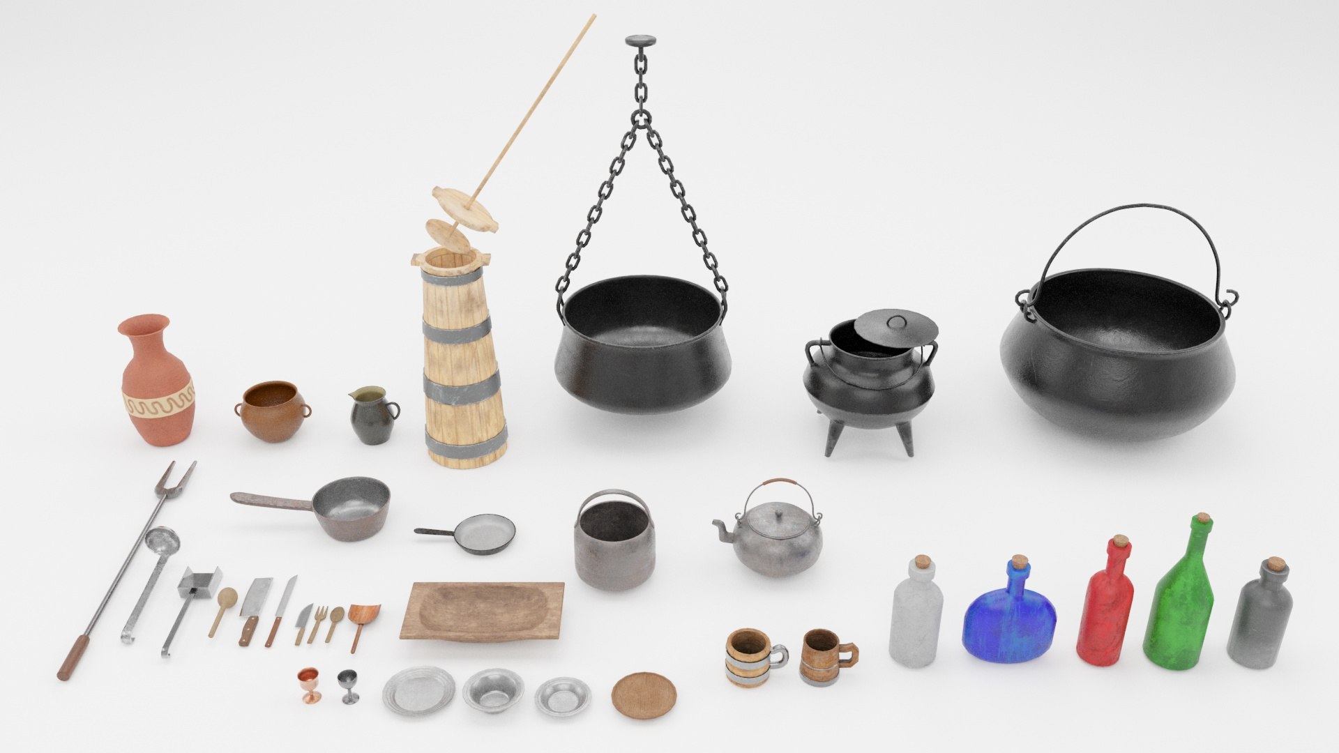 3D Model Medieval Kitchen Props - TurboSquid 2213299