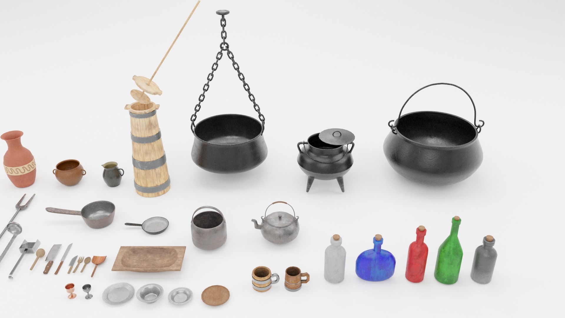 3D Model Medieval Kitchen Props - TurboSquid 2213299