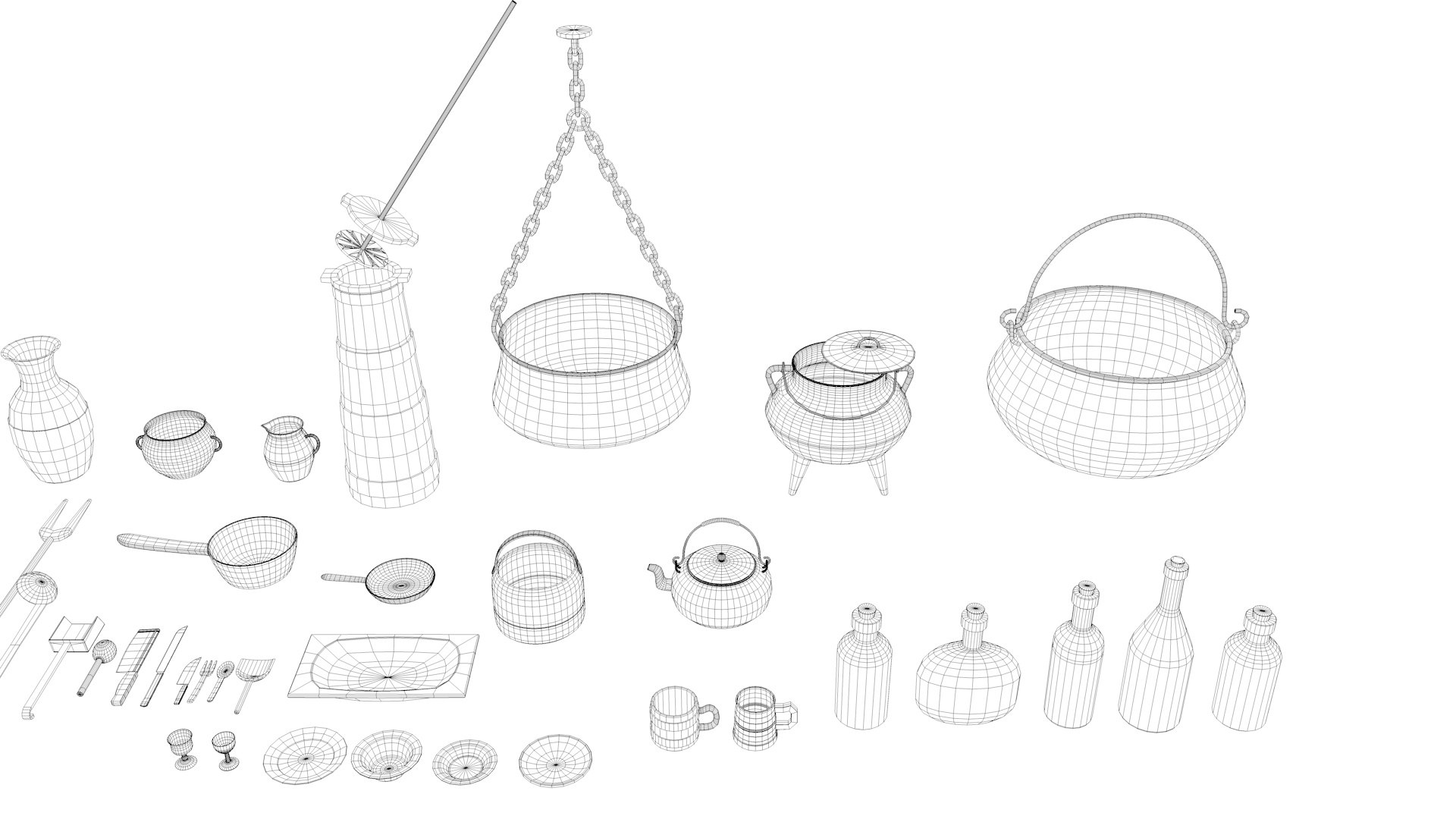 3D Model Medieval Kitchen Props - TurboSquid 2213299