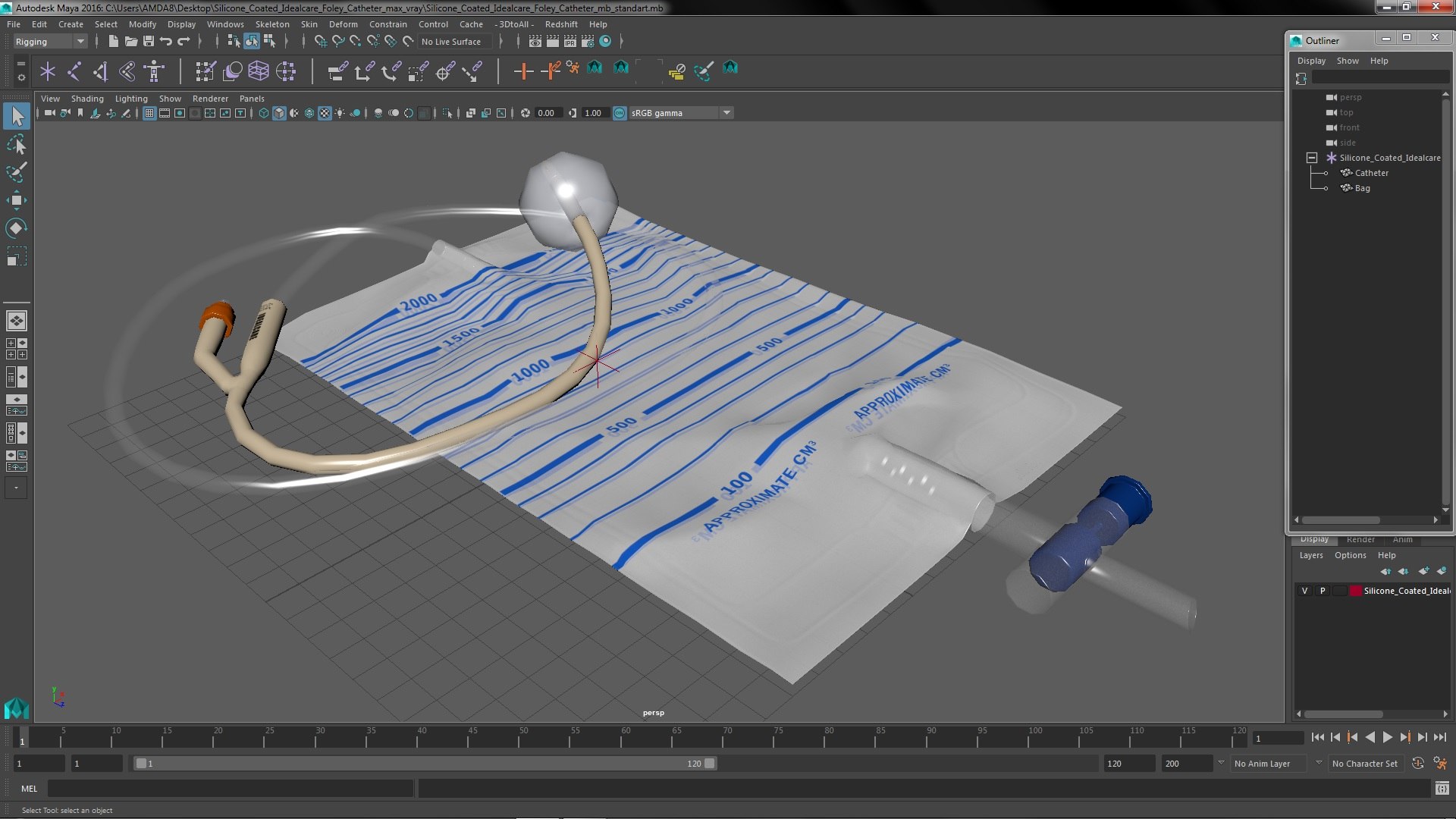 Silicone Coated Idealcare Foley Catheter 3D Model - TurboSquid 2097779