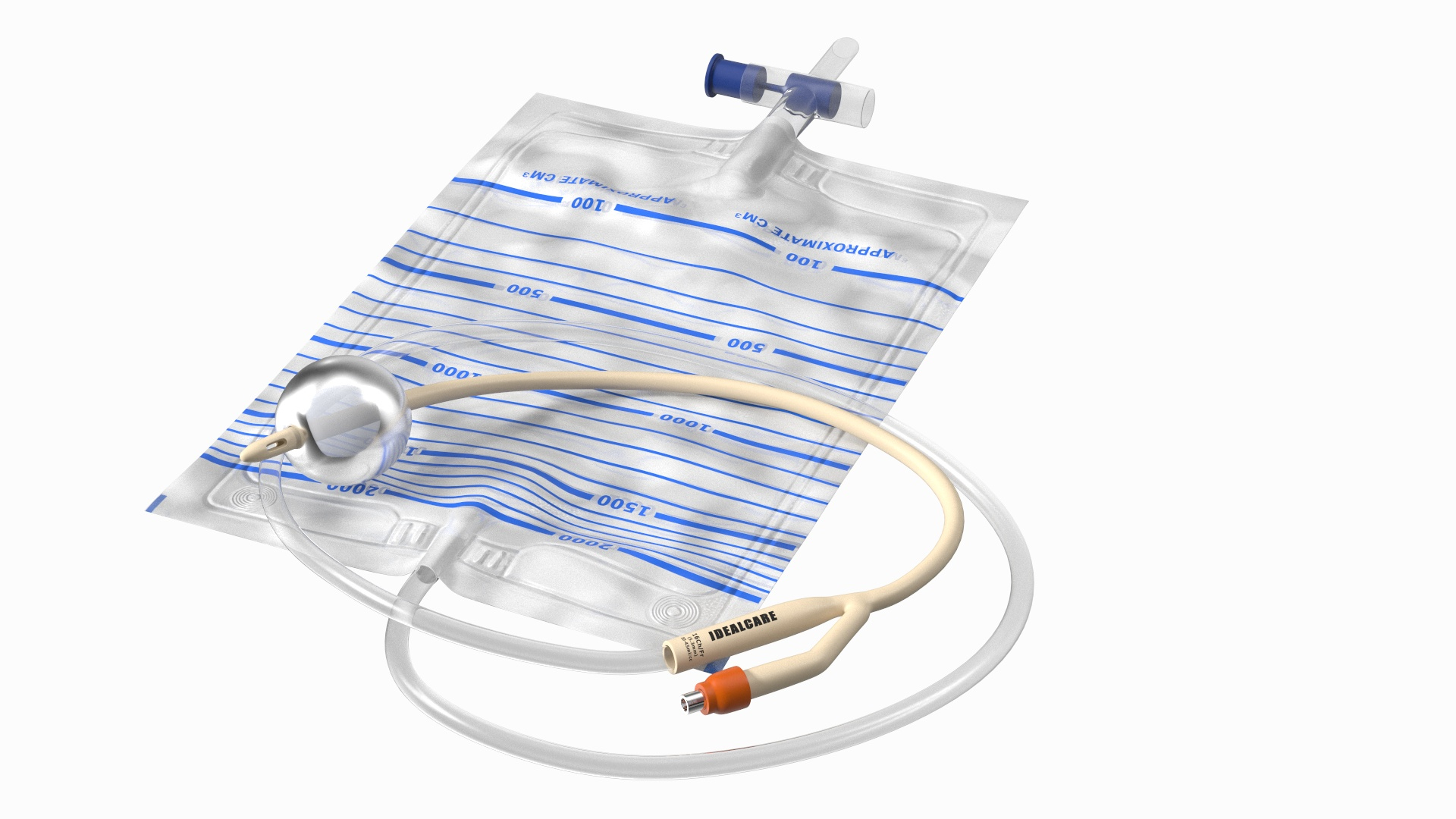 Silicone Coated Idealcare Foley Catheter 3D Model - TurboSquid 2097779