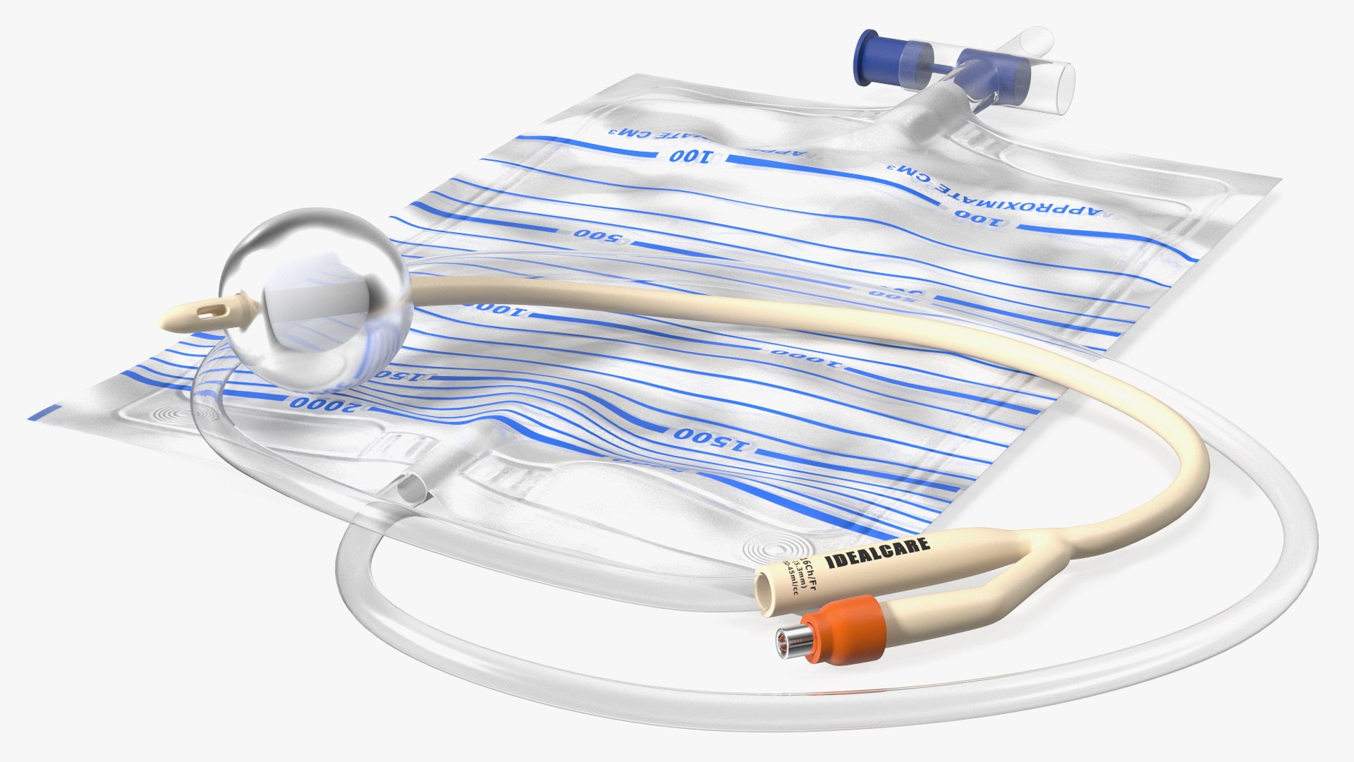 Silicone Coated Idealcare Foley Catheter 3D Model - TurboSquid 2097779