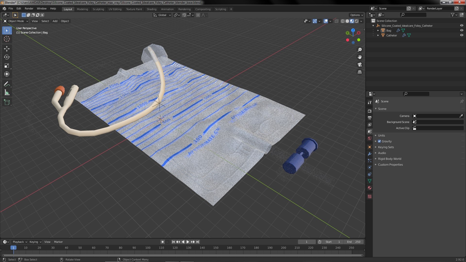 Silicone Coated Idealcare Foley Catheter 3D Model - TurboSquid 2097779