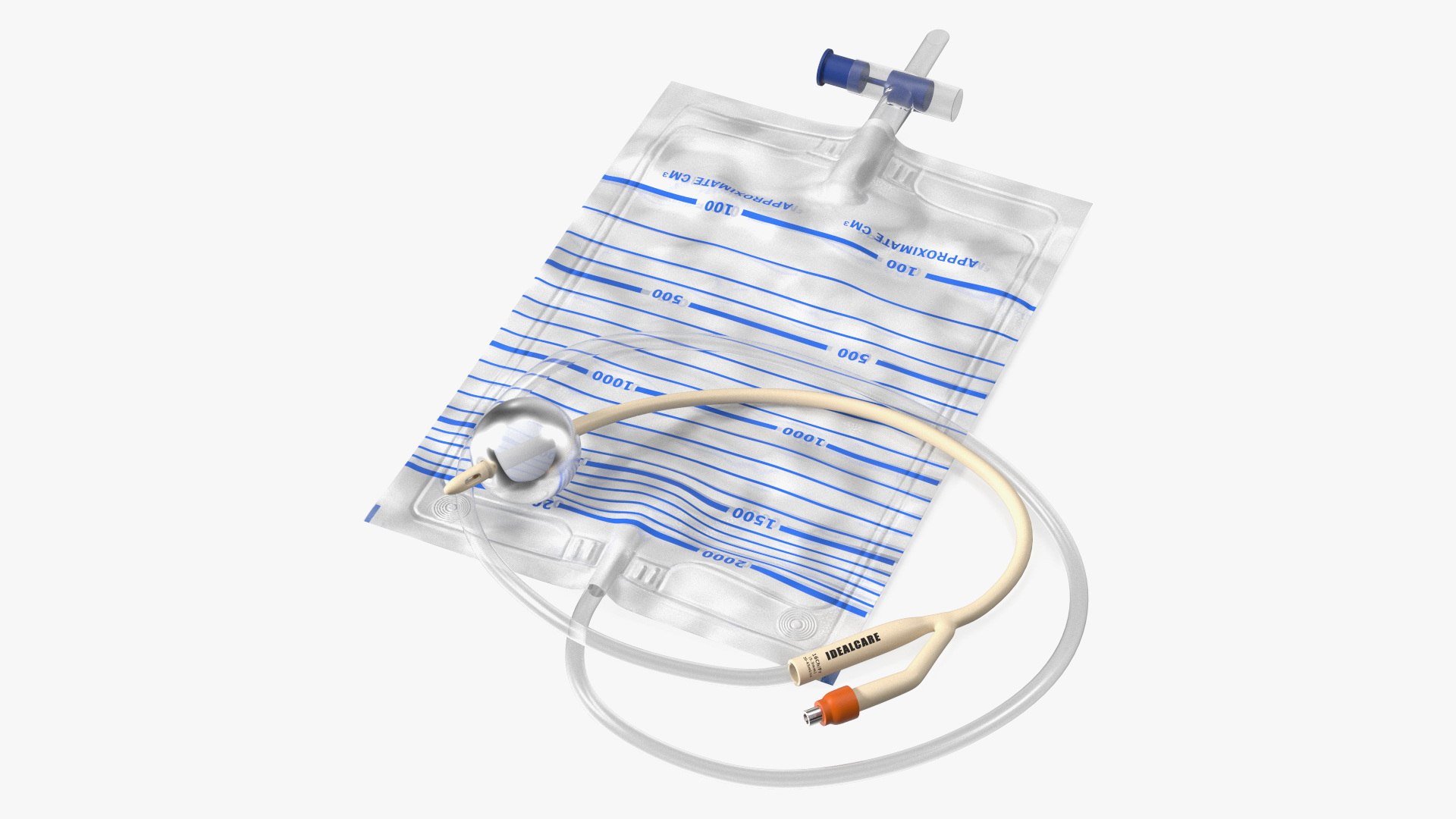 Silicone Coated Idealcare Foley Catheter 3D Model - TurboSquid 2097779