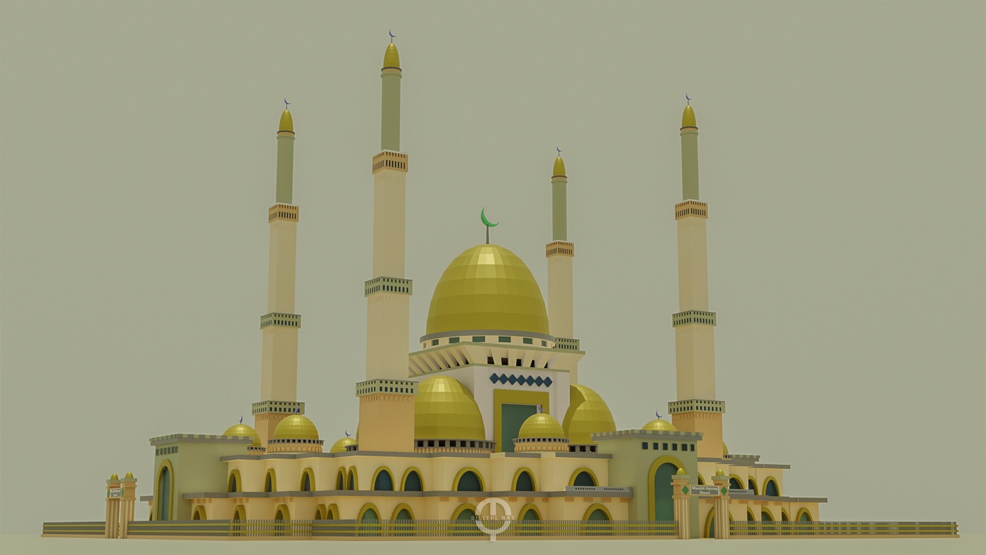 Mosque gold Lowpoly 3D model - TurboSquid 1862775